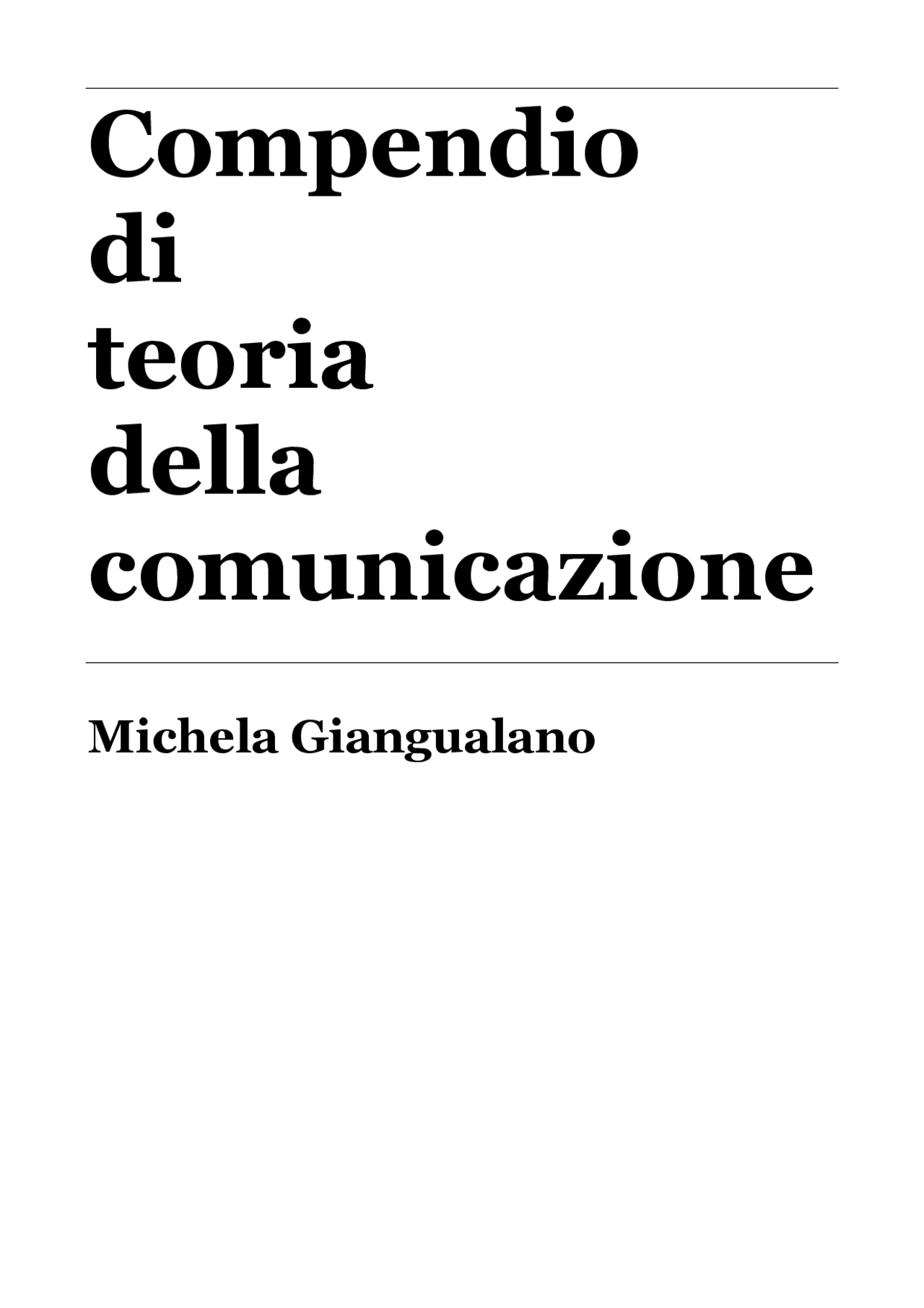 Compendio Teoria Della Comunicazione Docsity