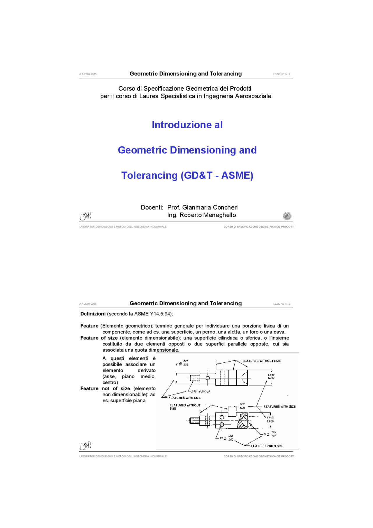 Tolleranze introduzione | Lectures de Dessin mécanique | Docsity