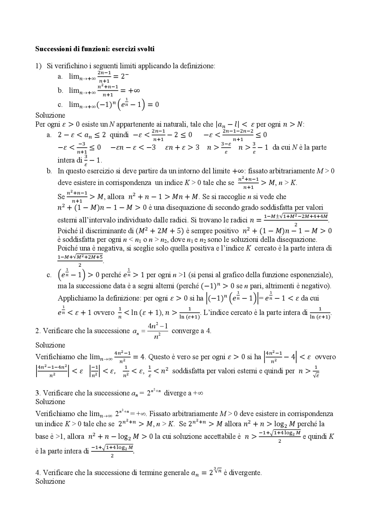 Funzioni e matematica finanziaria - Docsity