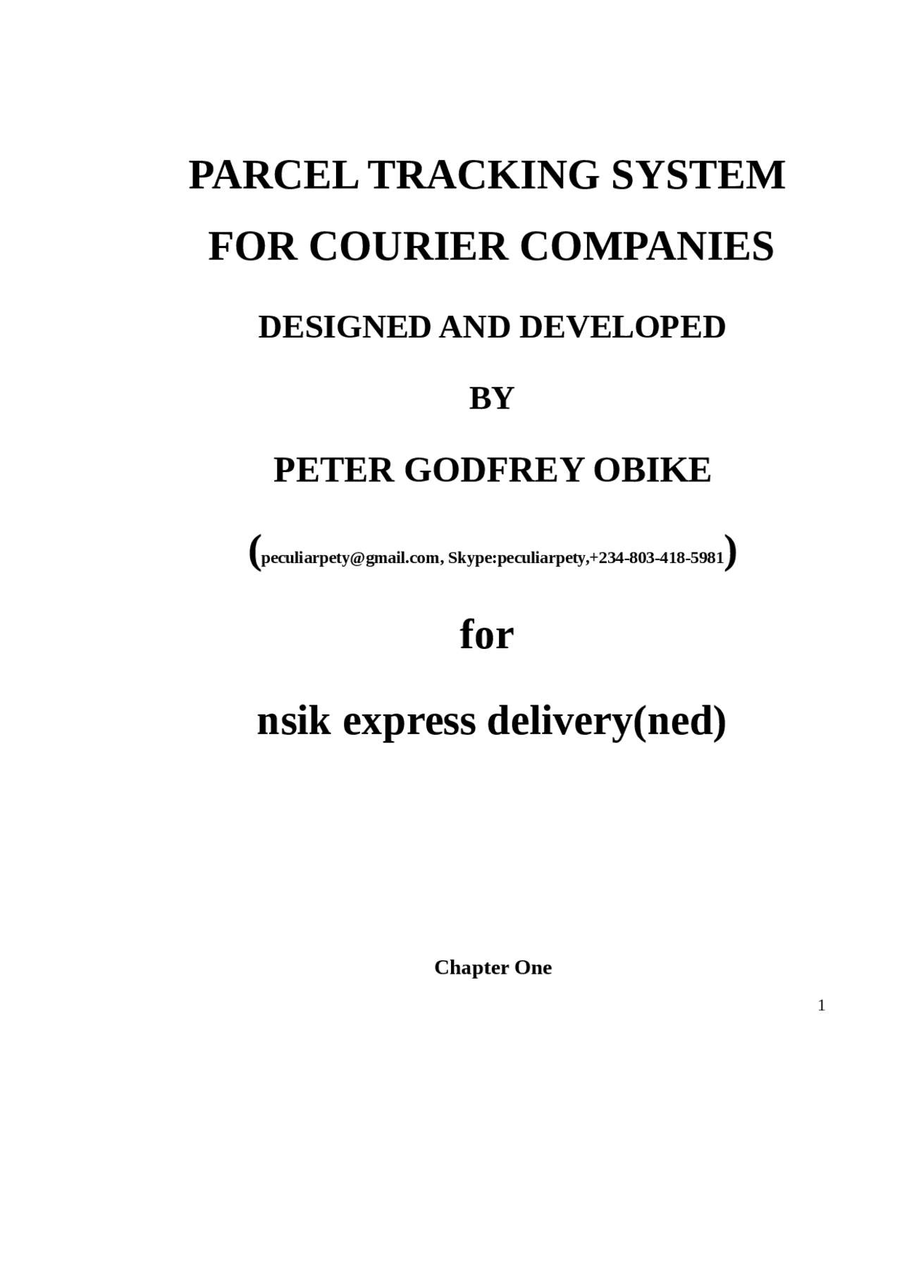 Parcel Tracking And Delivery System Docsity