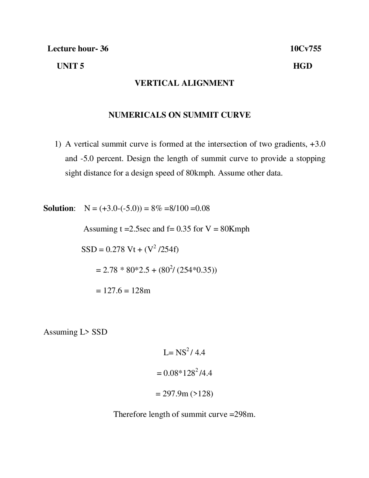 Sumit curve detailed - Docsity