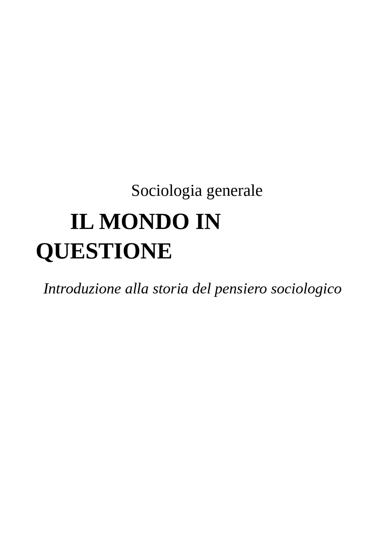 Il Mondo In Questione Jedlowski Docsity