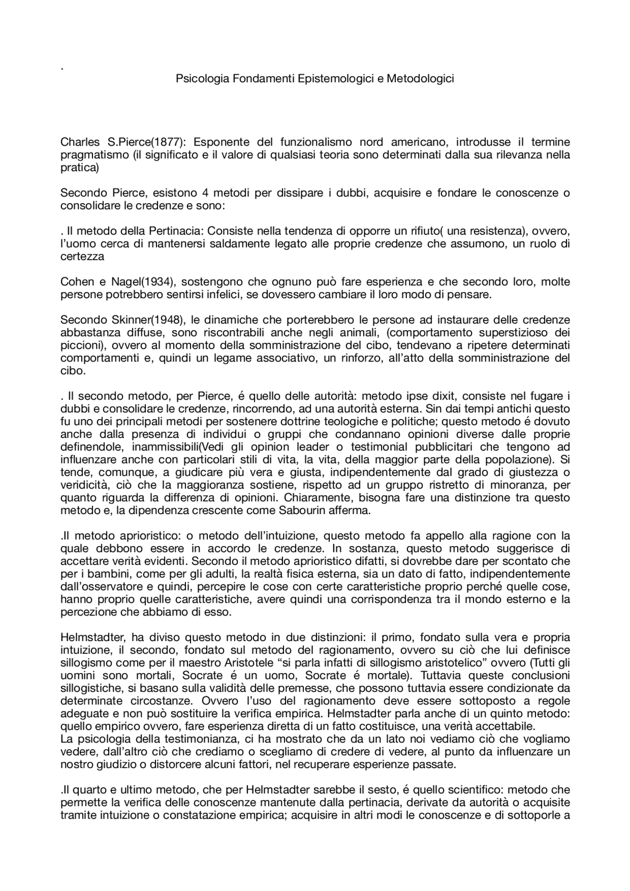 Riassunto Psicologia Generale Docsity