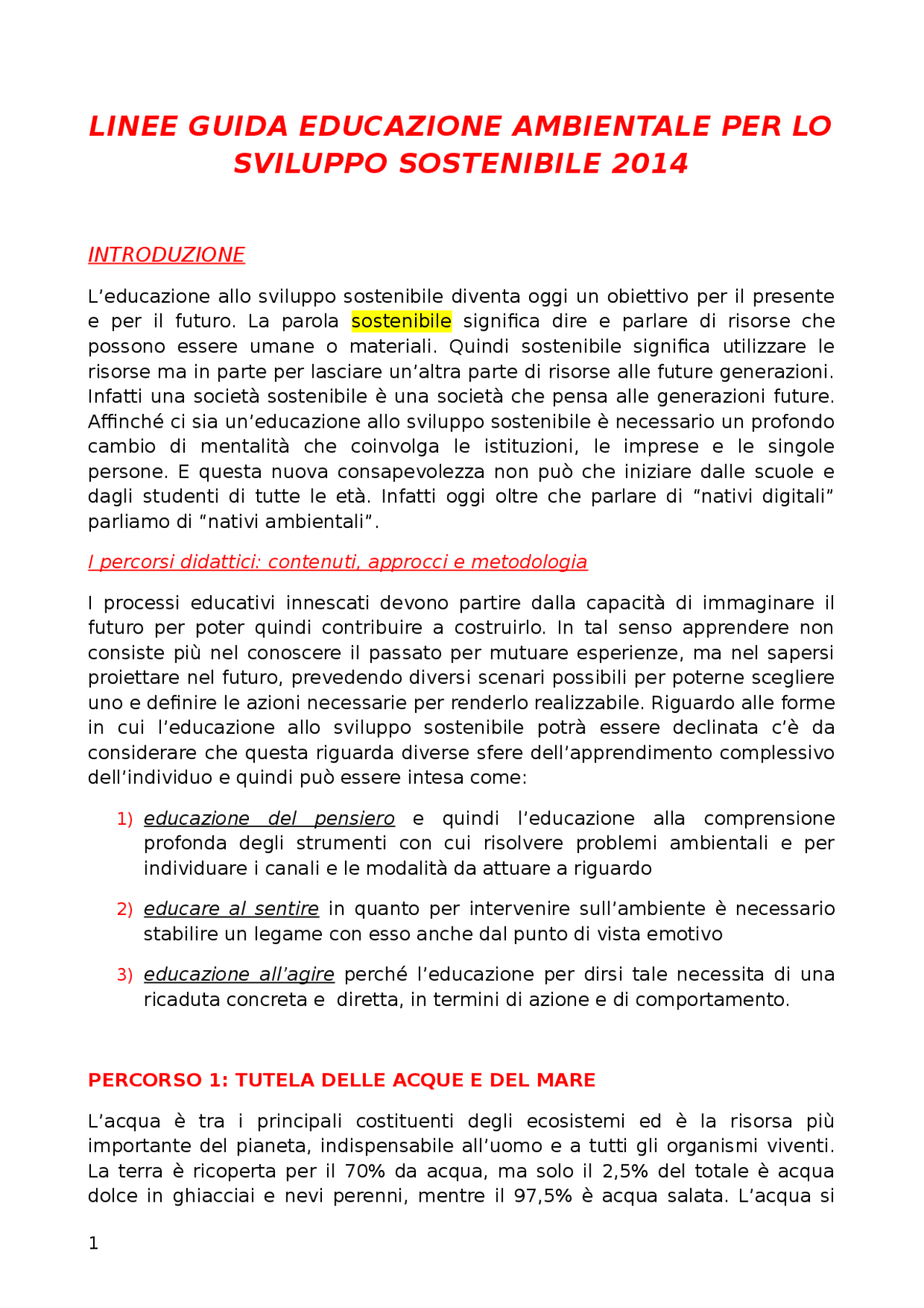 Educazione Ambientale Scienze Docsity