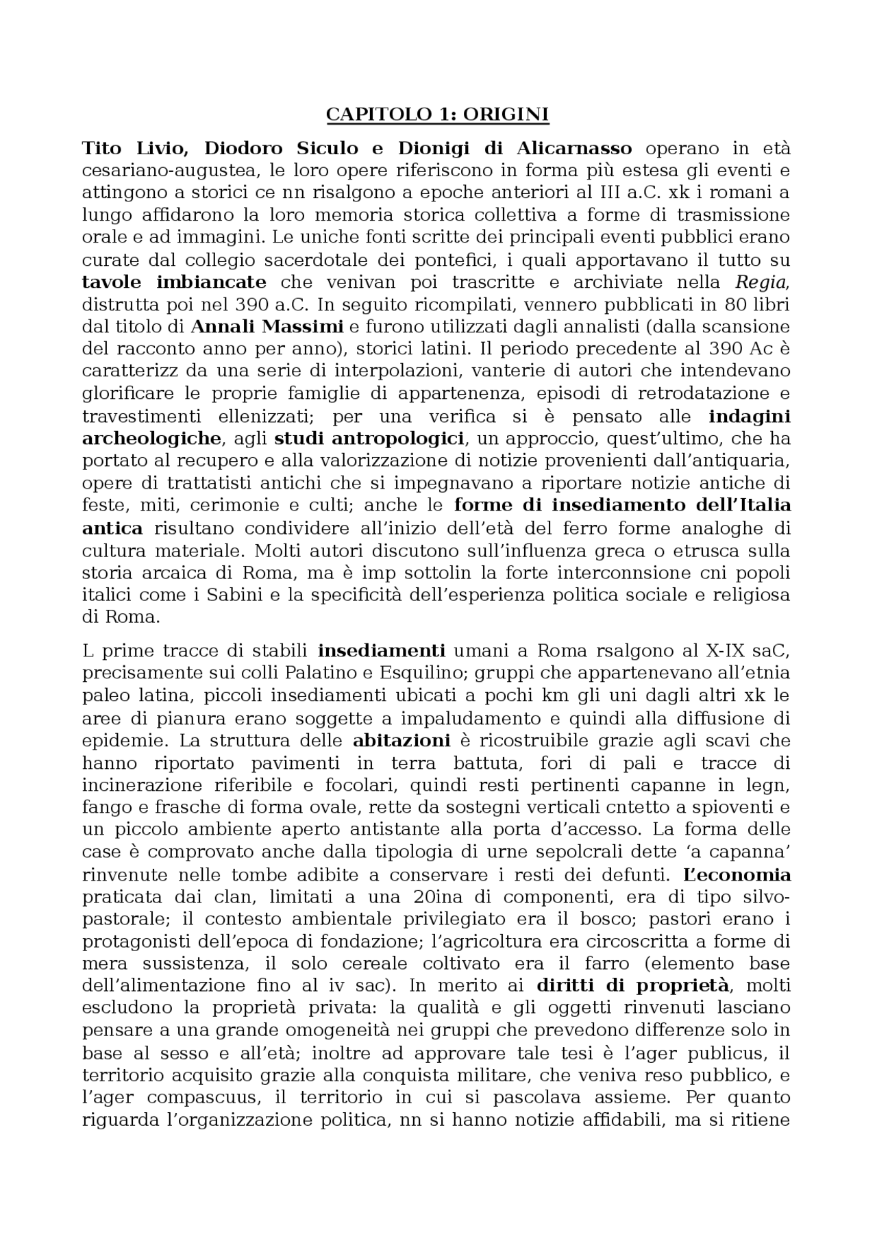Riassunto Del Manuale Roma Antica Di Cresci Marrone Docsity