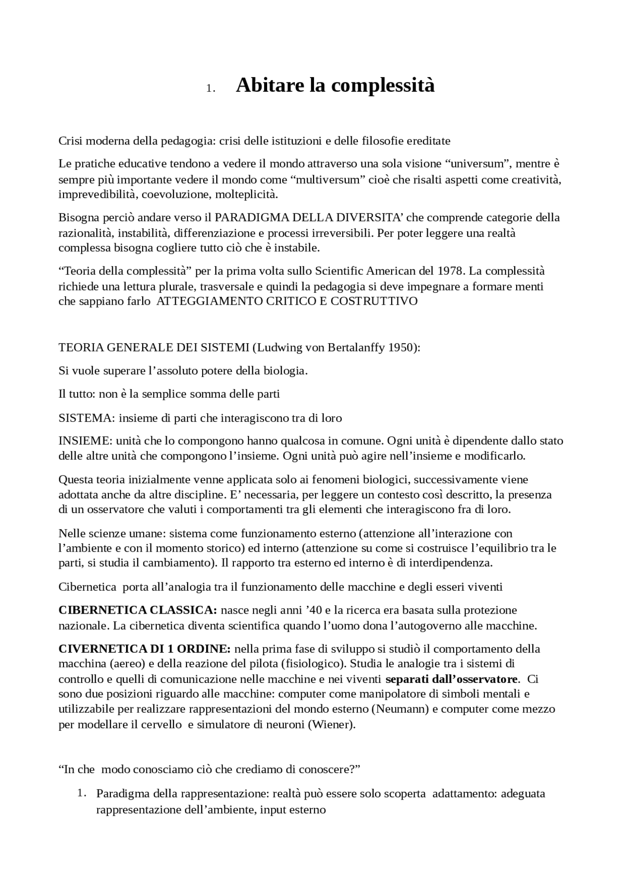 Riassunto Diversità E Differenze Docsity