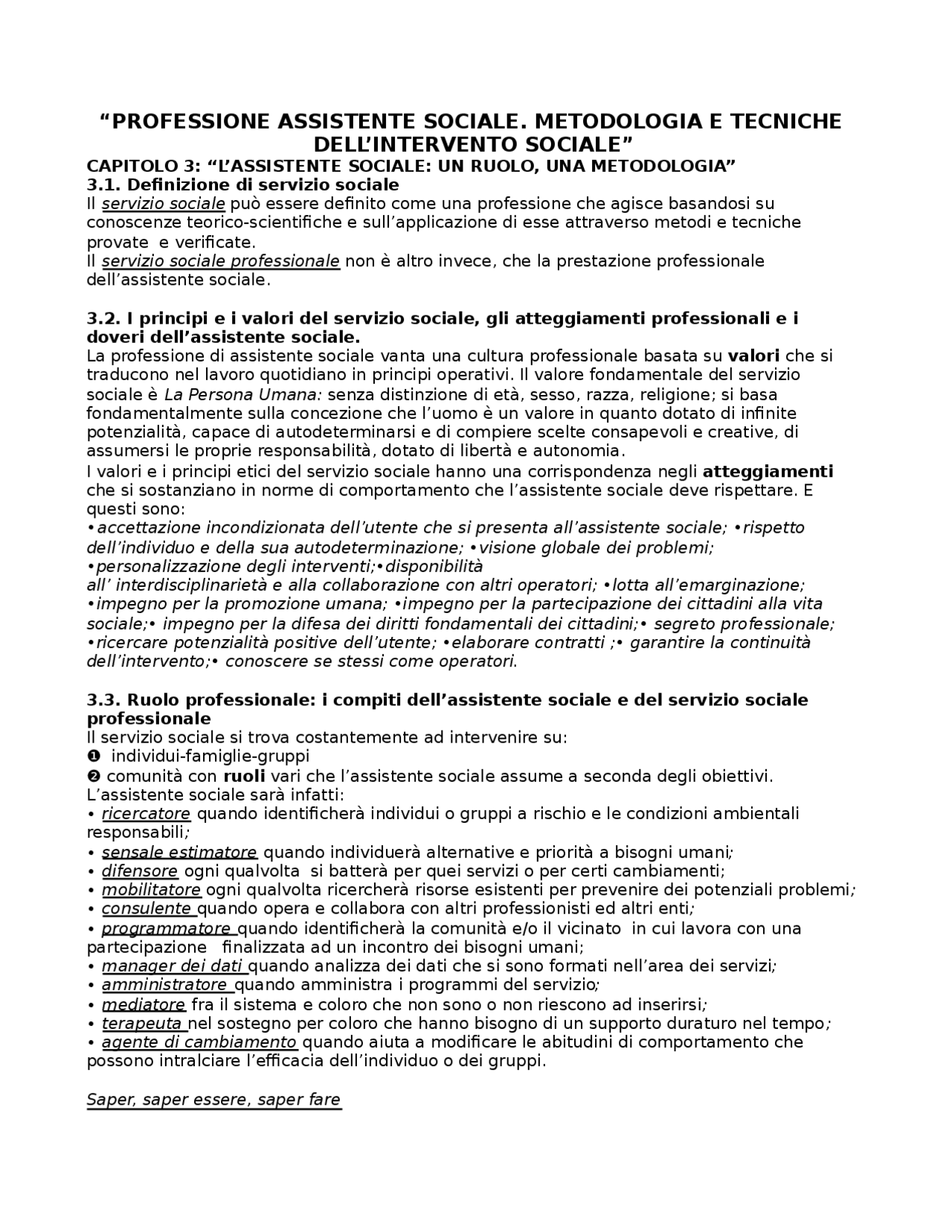 Professione Assistente Sociale Docsity