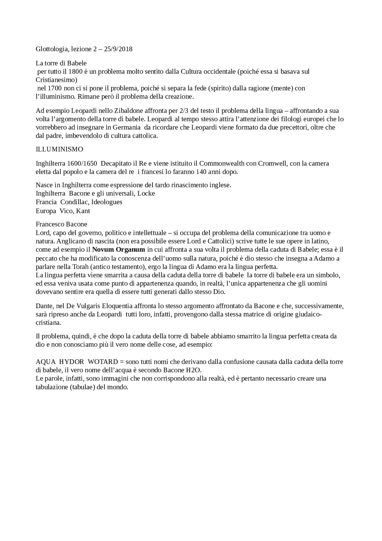 Glottologia Modulo A Docsity