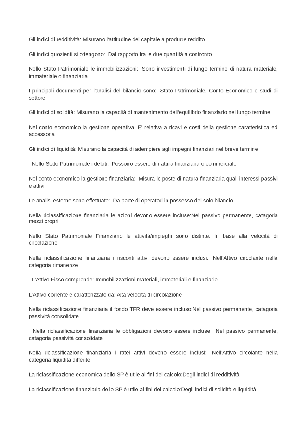 Finanza Aziendale Test Docsity