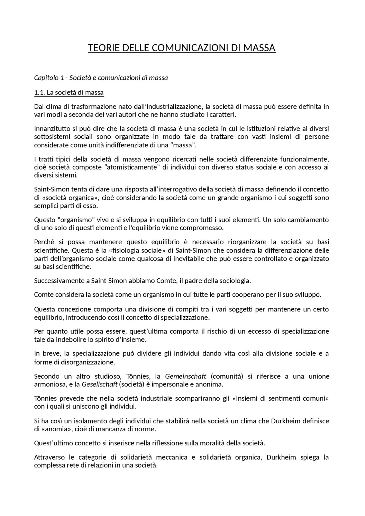 Teorie Di Comunicazione Di Massa E Sfida Del Digitale Docsity