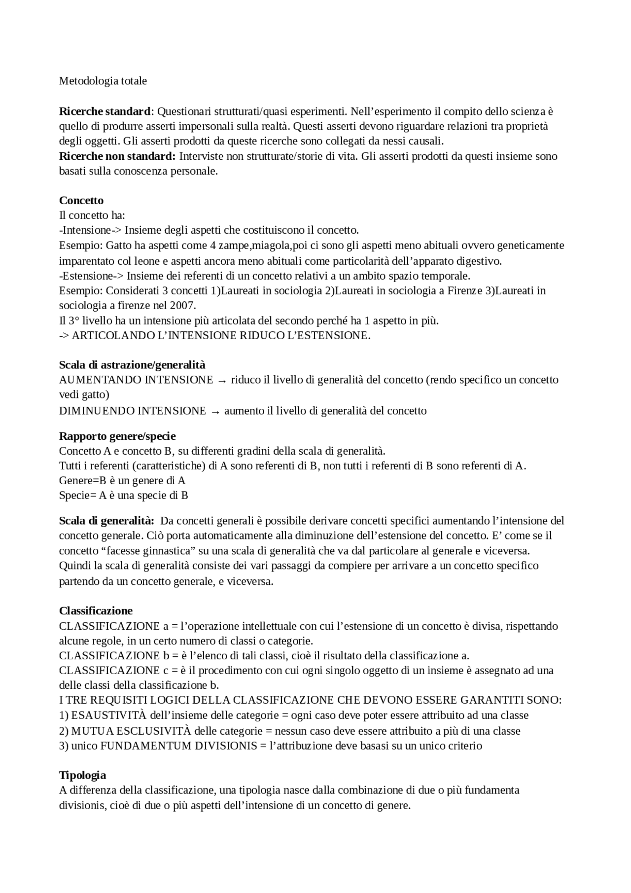 Esame Di Metodologia Docsity