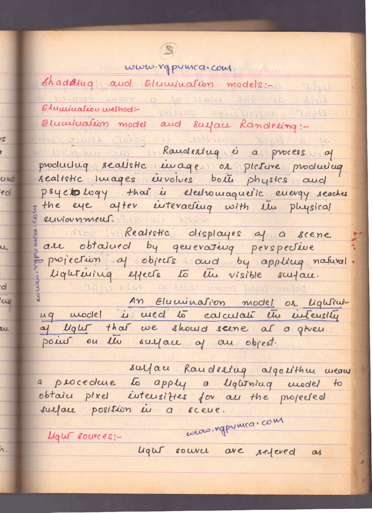 Notes On Computer Graphics Subject Btech Docsity