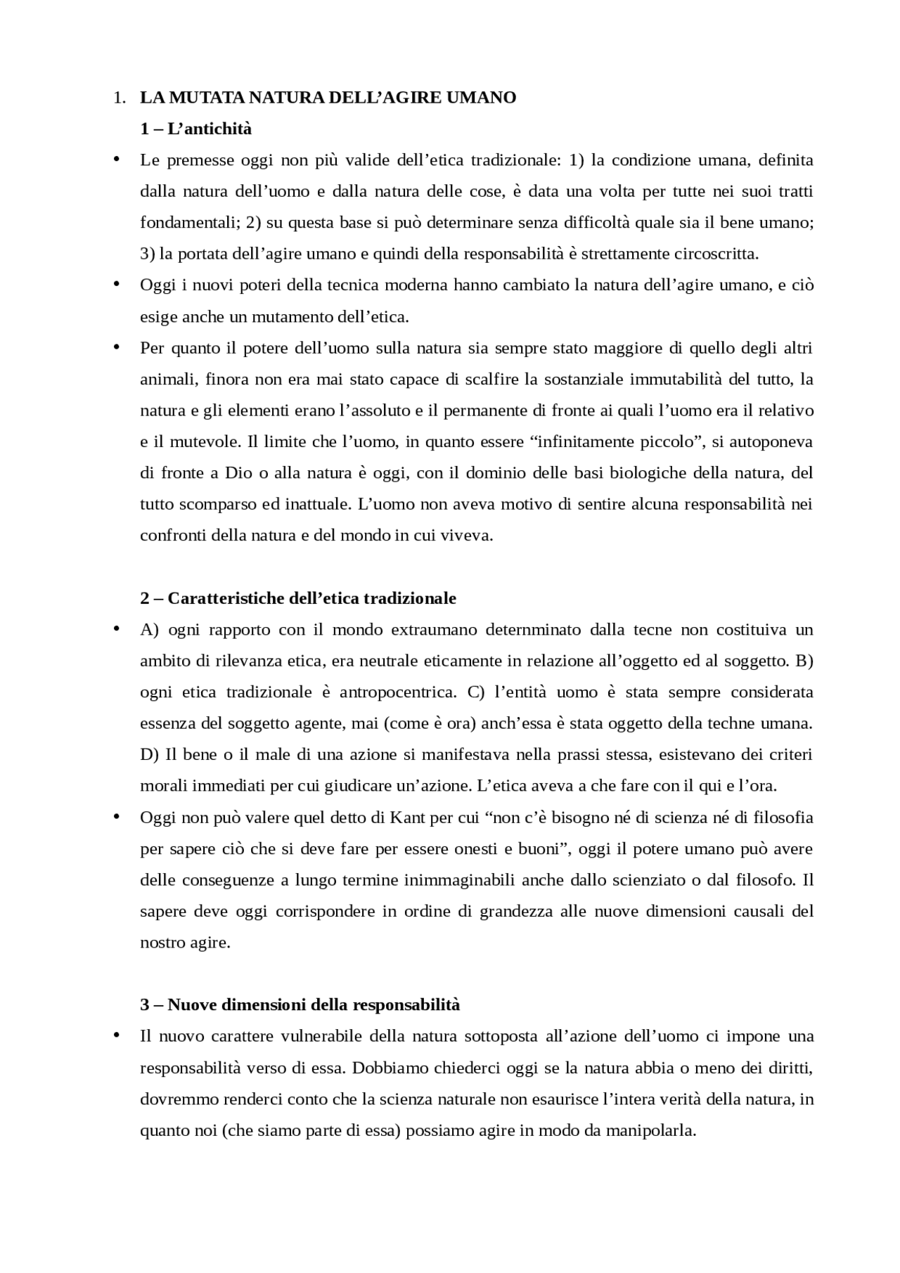Principio Responsabilità Hans Jonas Docsity