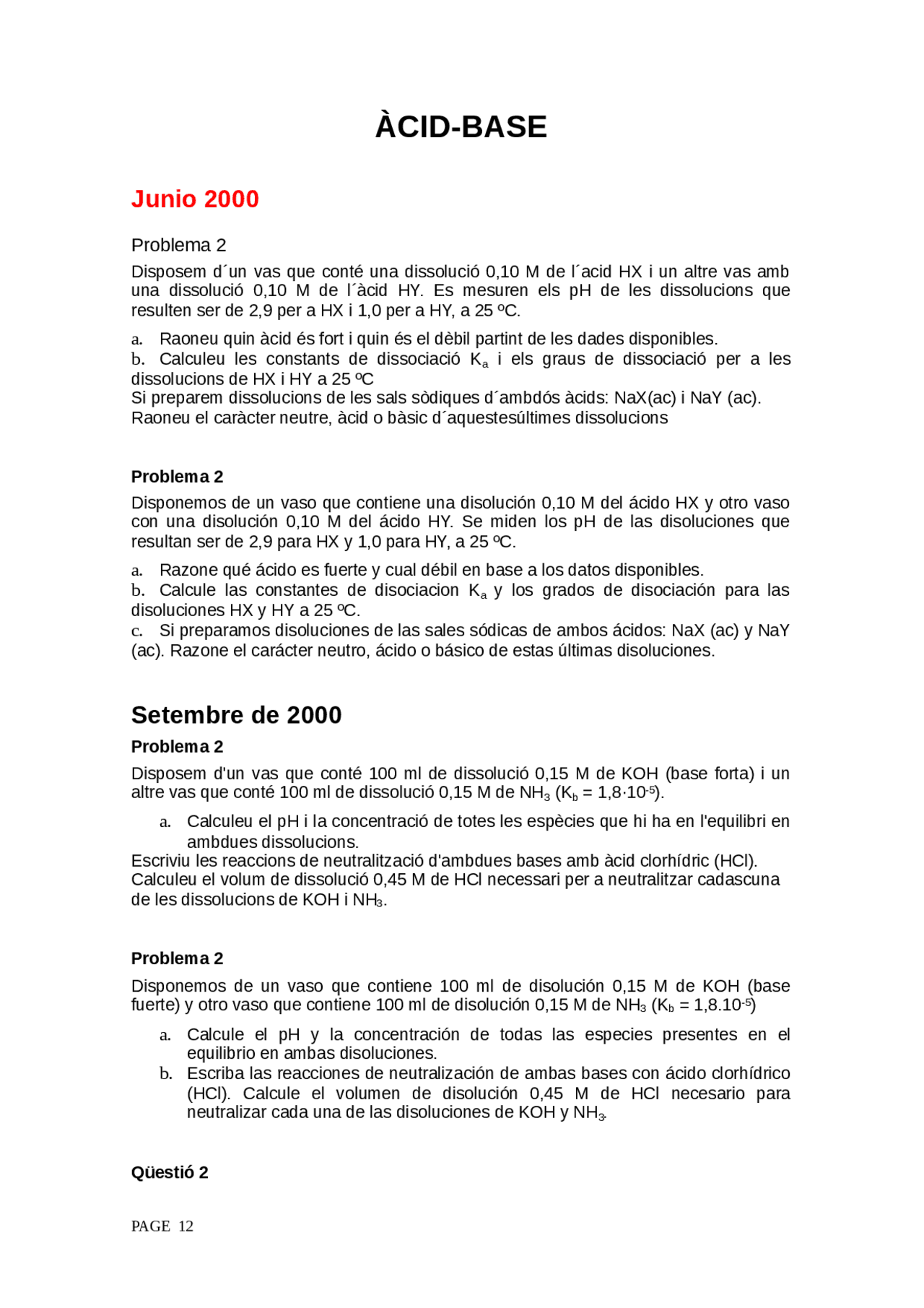 Apuntes De Ácido Base Pau Docsity