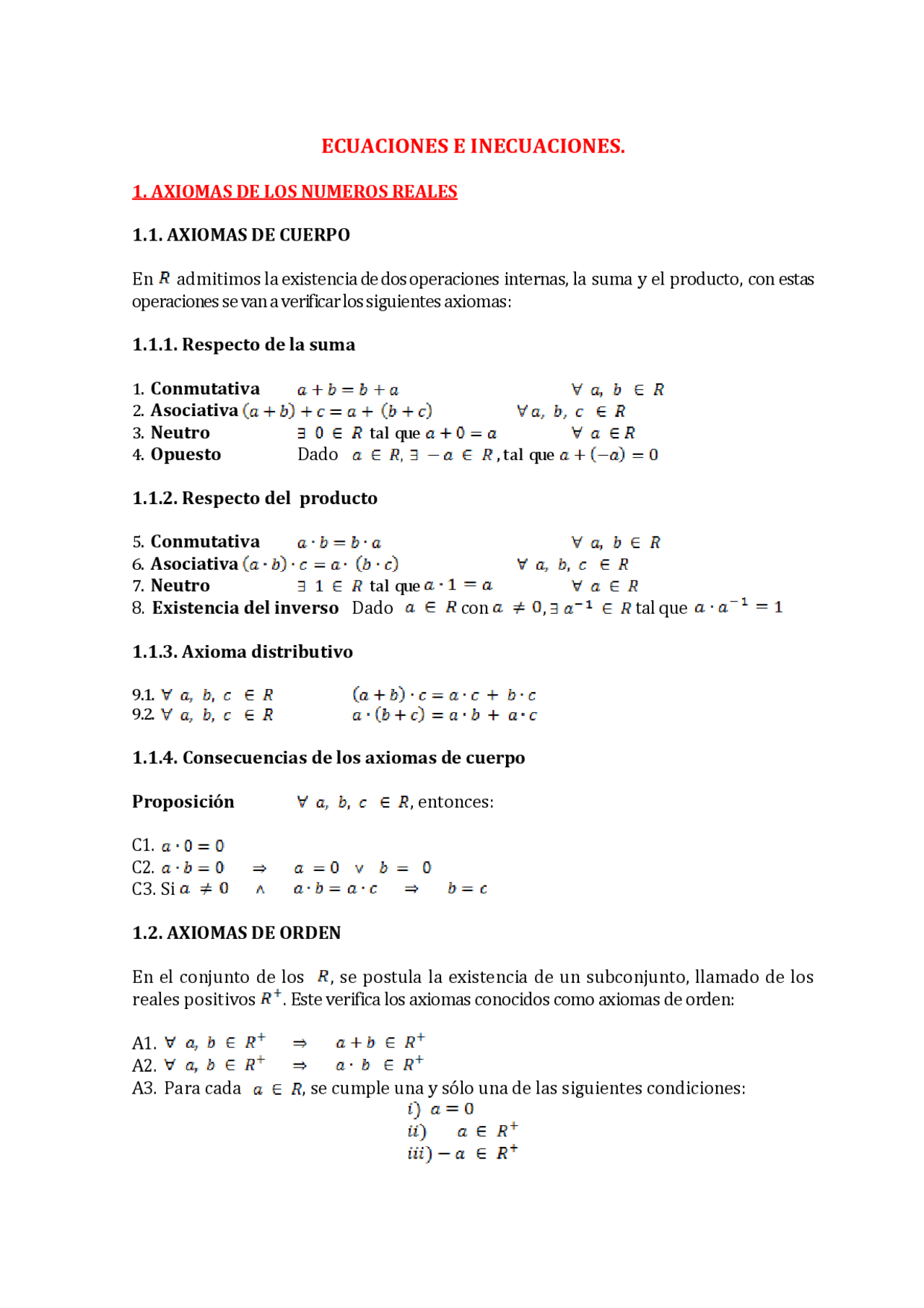Ecuaciones E Inecuaciones Docsity