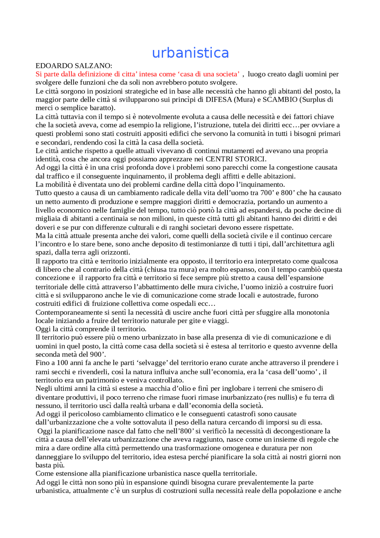 Riassunto Prime Pagine Salvano Docsity