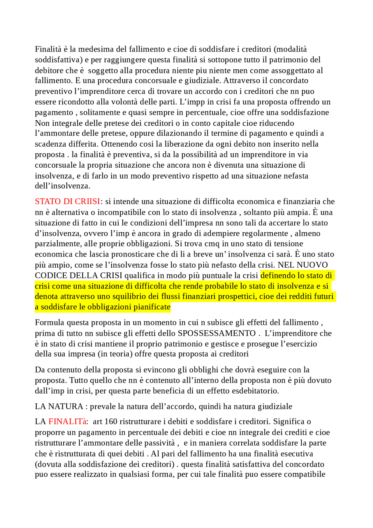 Concordato Preventivo Docsity