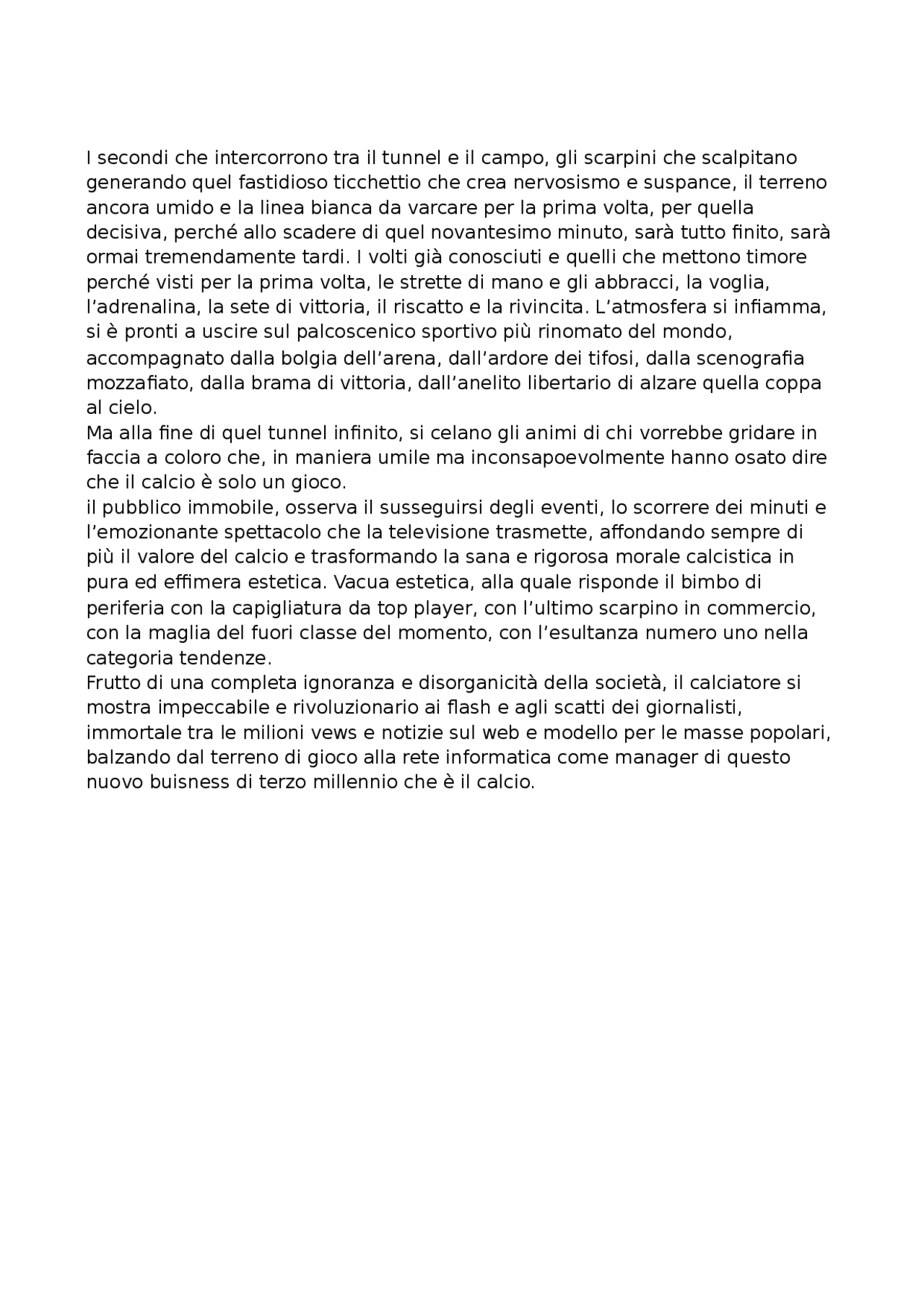 Lo Sport E La Complessità In Campo Docsity
