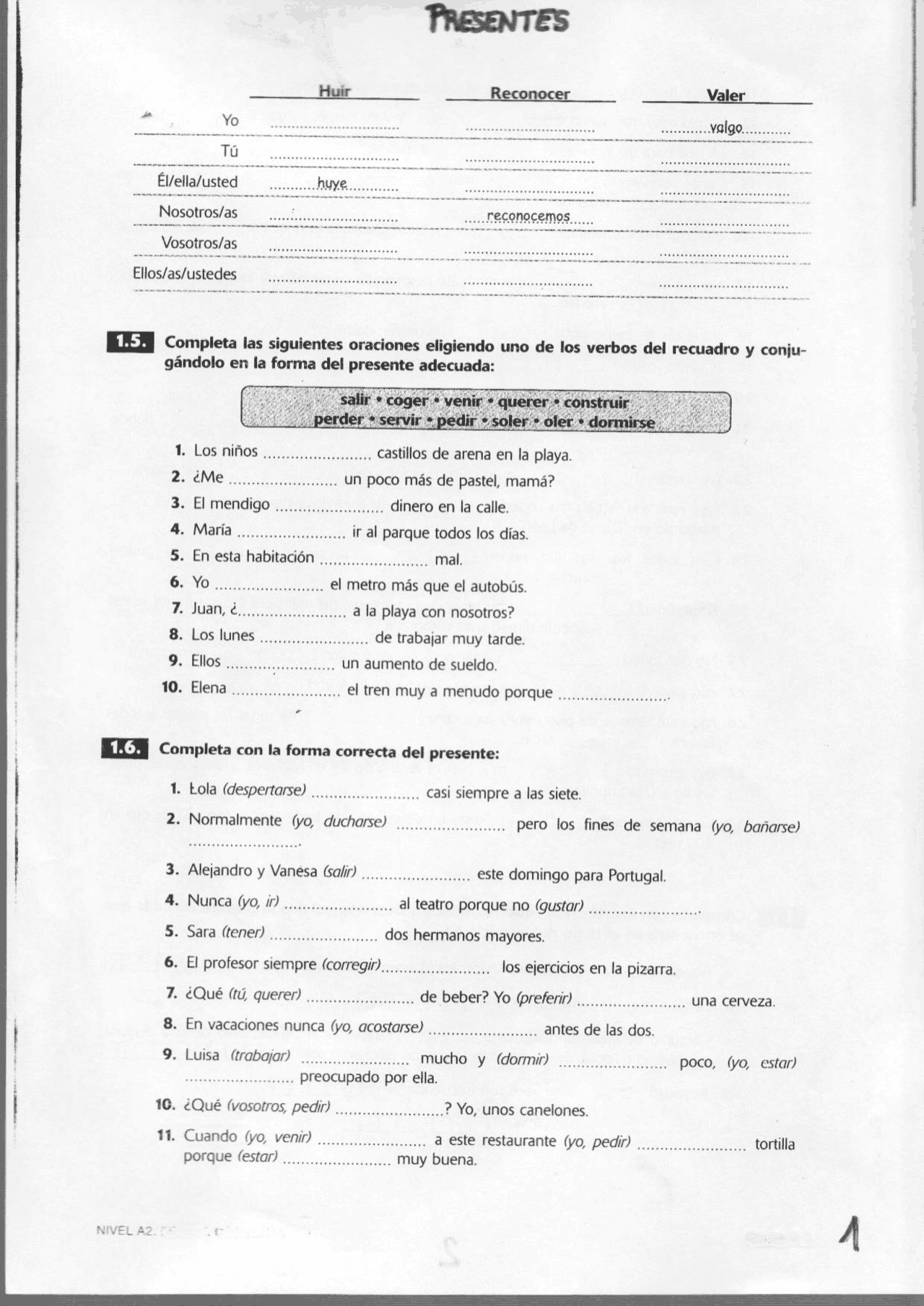 Esercizi Lingua Spagnola 2 Docsity