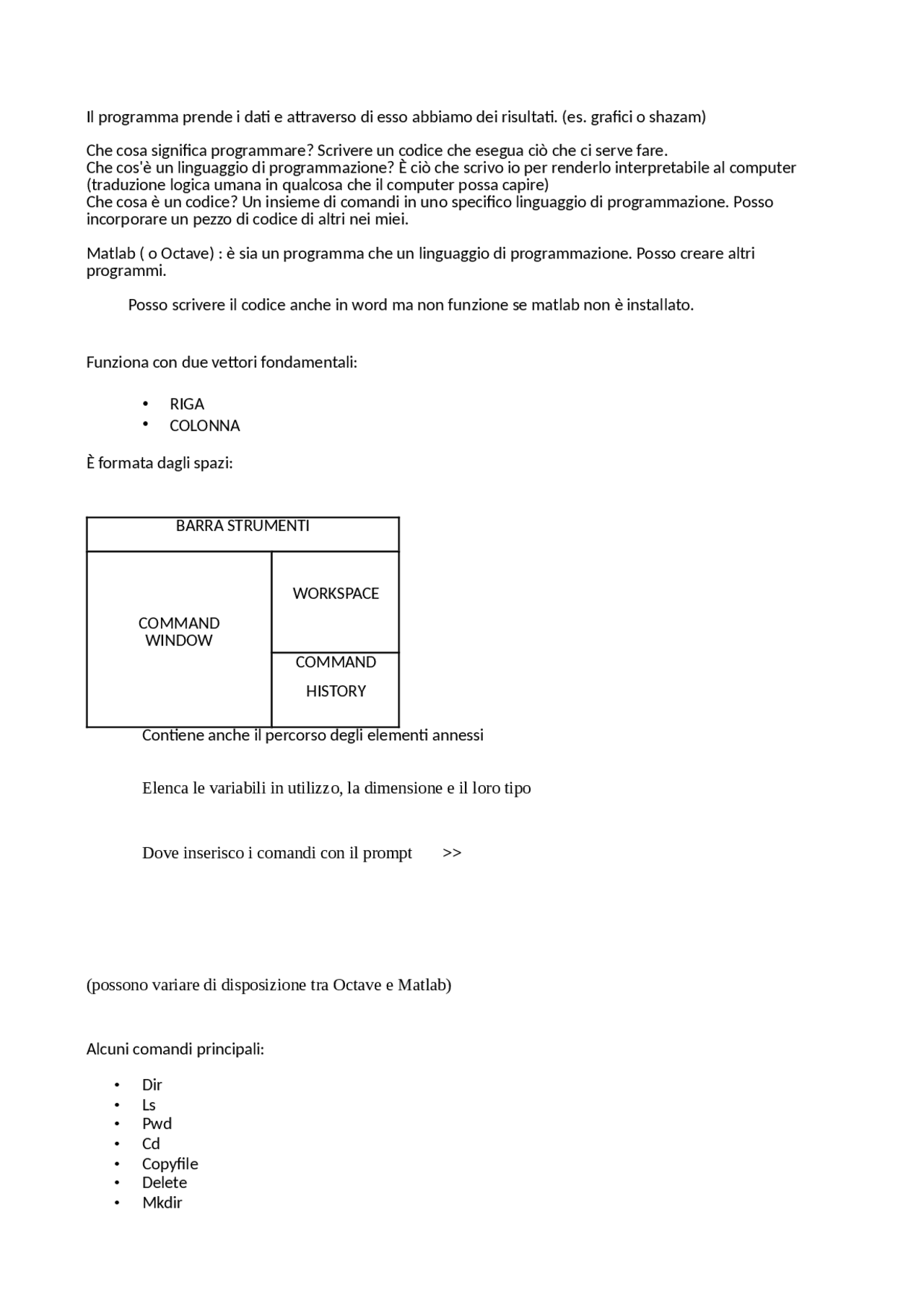 Introduzione Matlaboctave Docsity