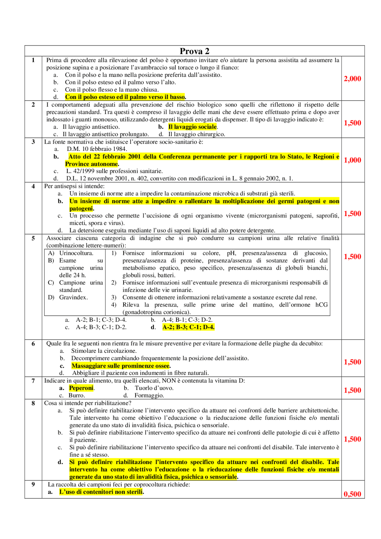 Esercitazioni Per Eventuali Concorsi Docsity