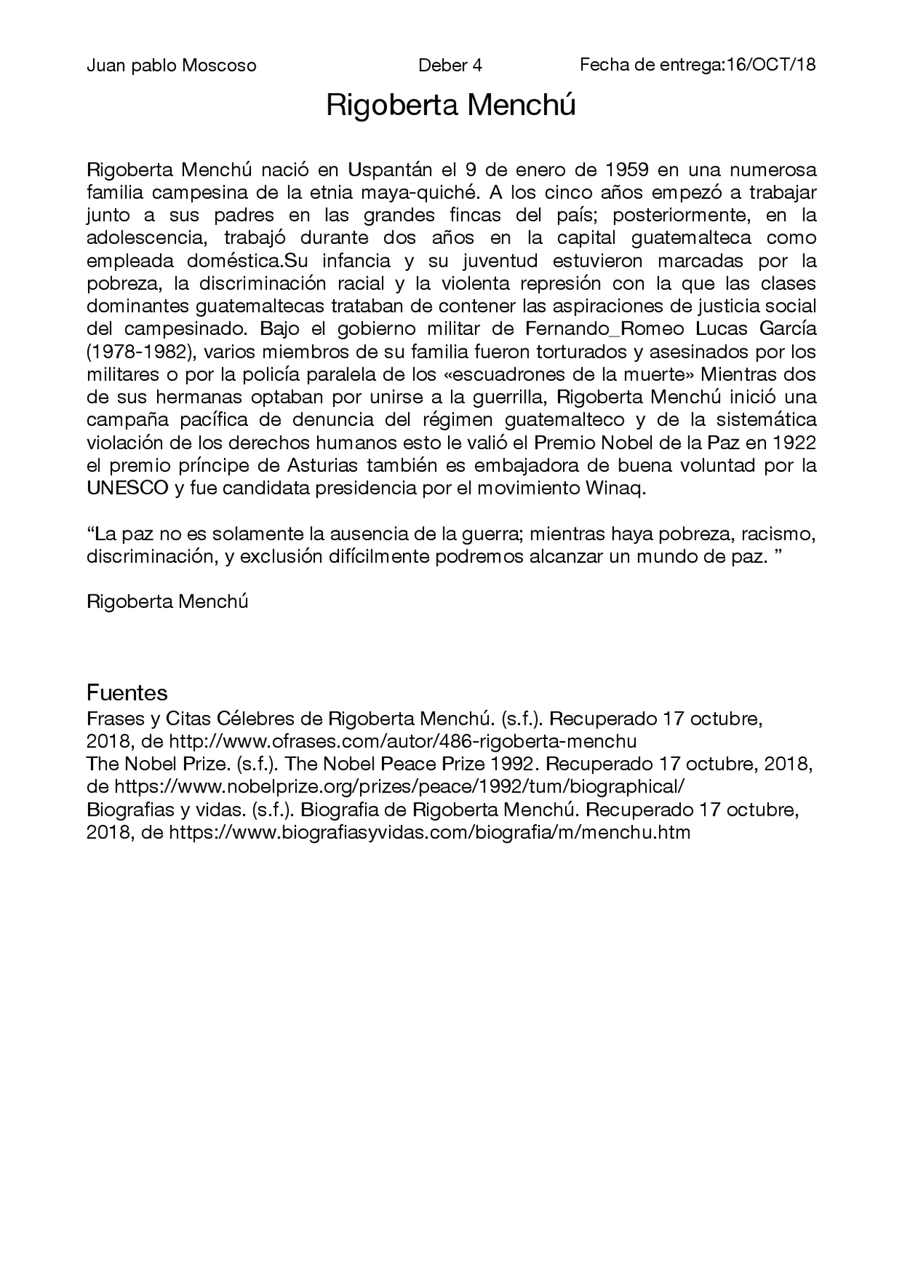 Rigoberta Menchu Apuntes - Docsity