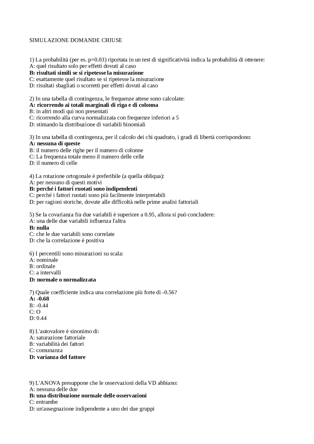 Simulazione Domande Chiuse Spss 2 Docsity