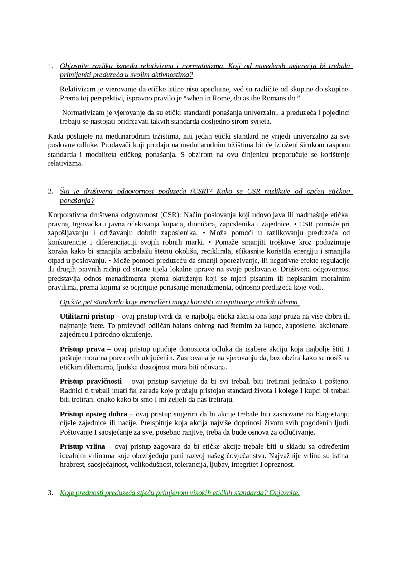 Skripta Poslovna Etika Rezime Predlog Poslovna Etika Docsity
