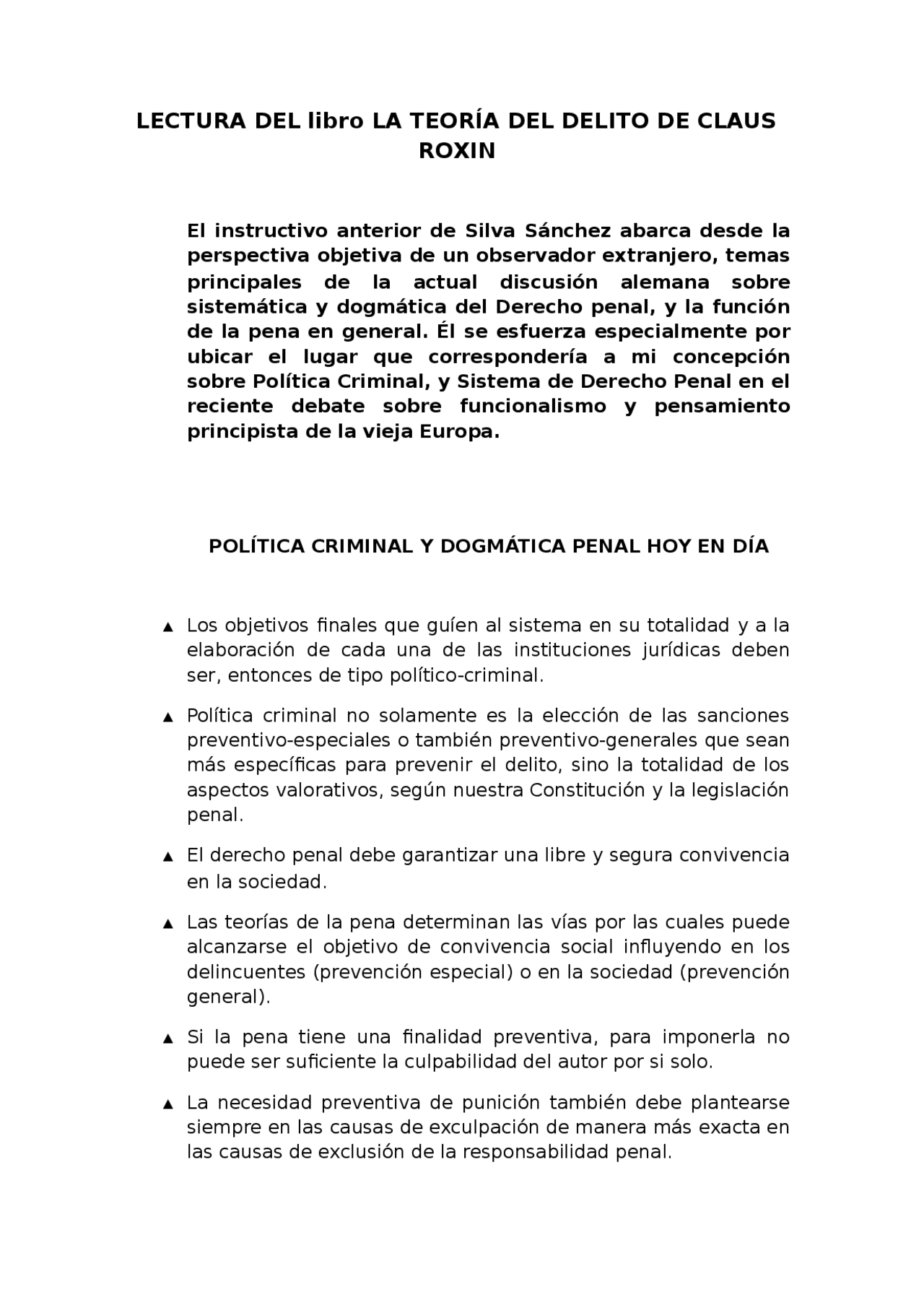 LA TEORÍA DEL DELITO DE CLAUS ROXIN | Resúmenes de Derecho ...