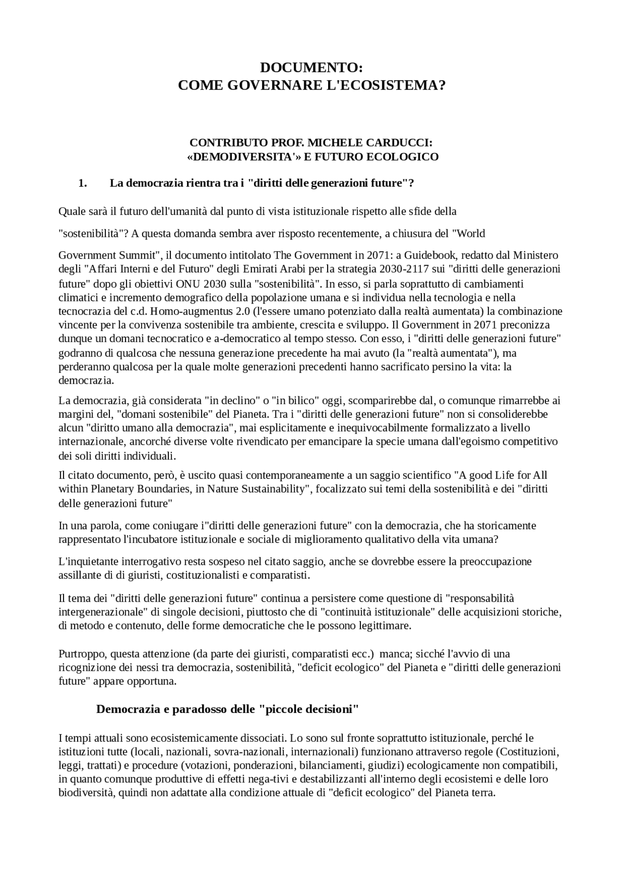 Riassunto Documento Esame Carducci Docsity