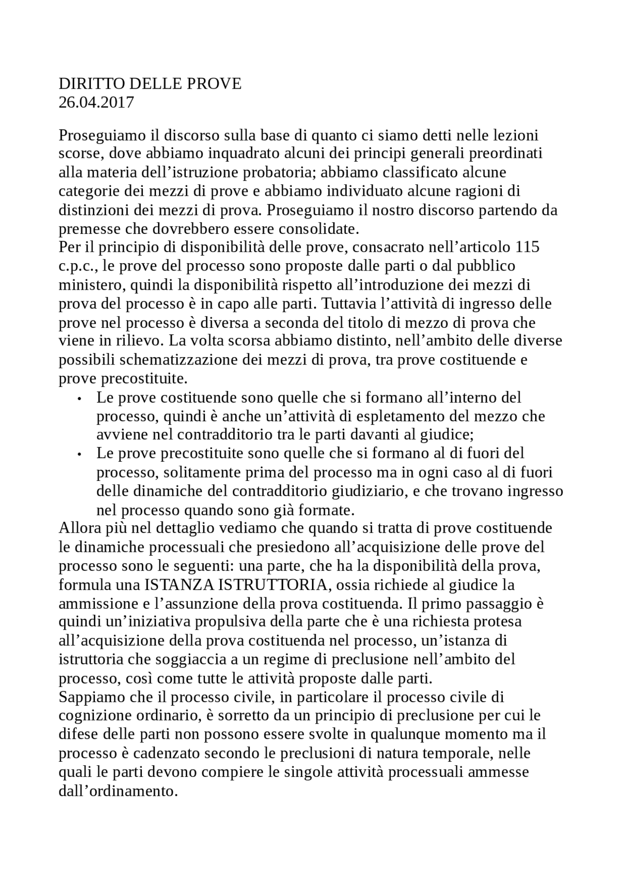 Seminario Diritto Delle Prove Docsity