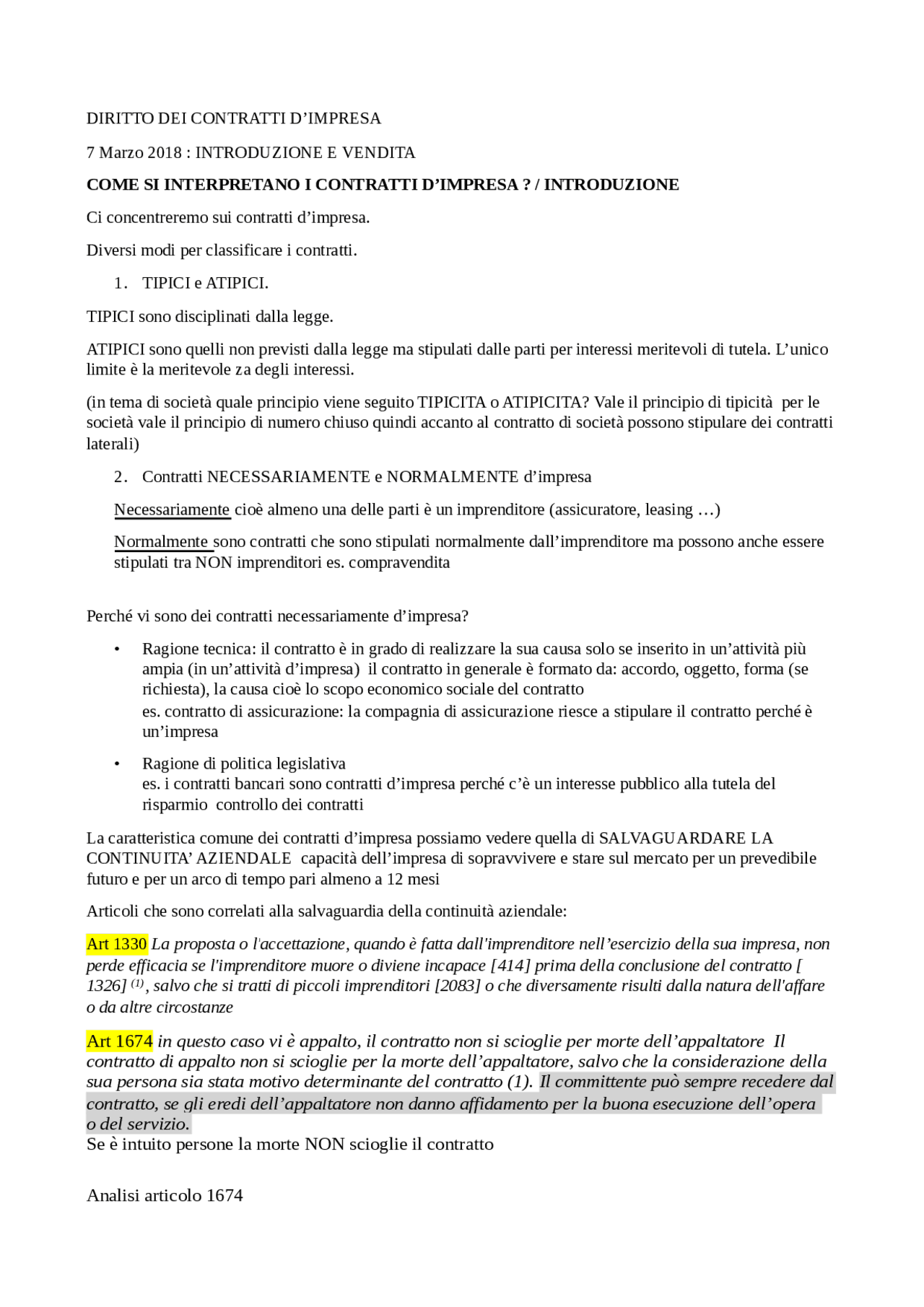 Diritto Dei Contratti Docsity