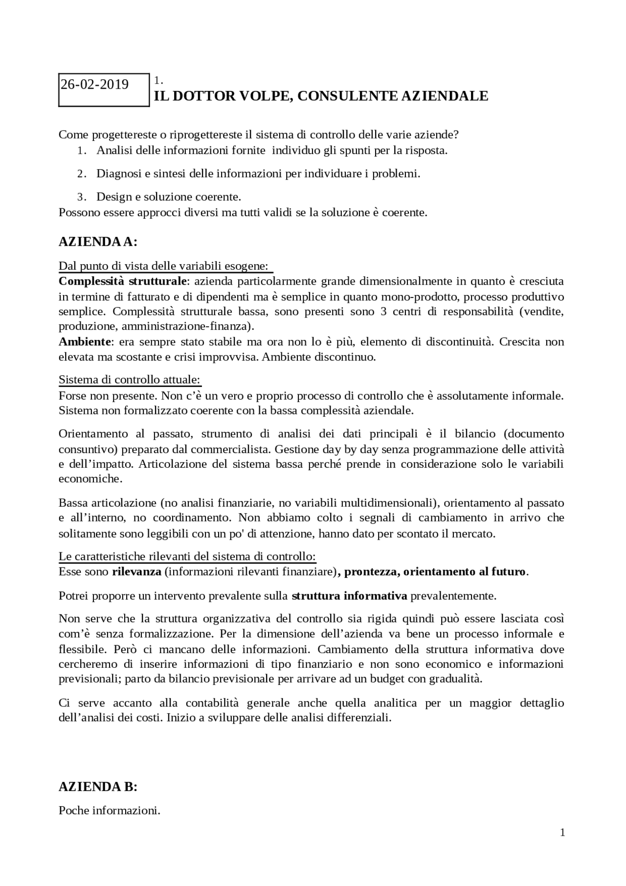Temi Desame Di Programmazione E Controllo Docsity