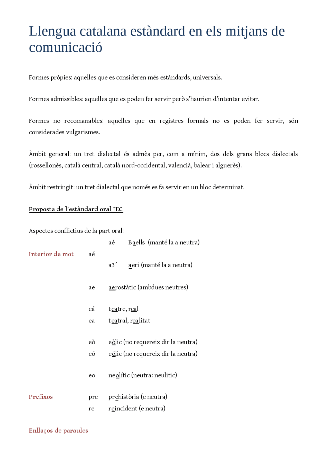 Apunts De Llengua Catalana Docsity