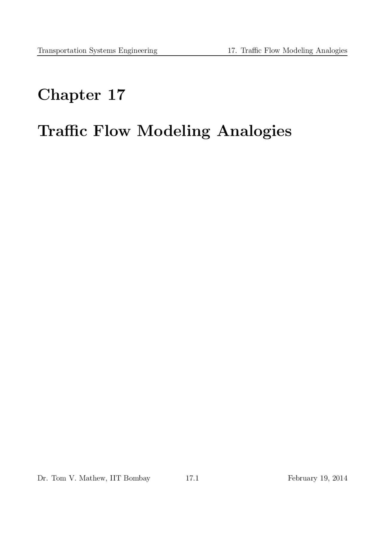 Traffic Modeling Analogies Docsity