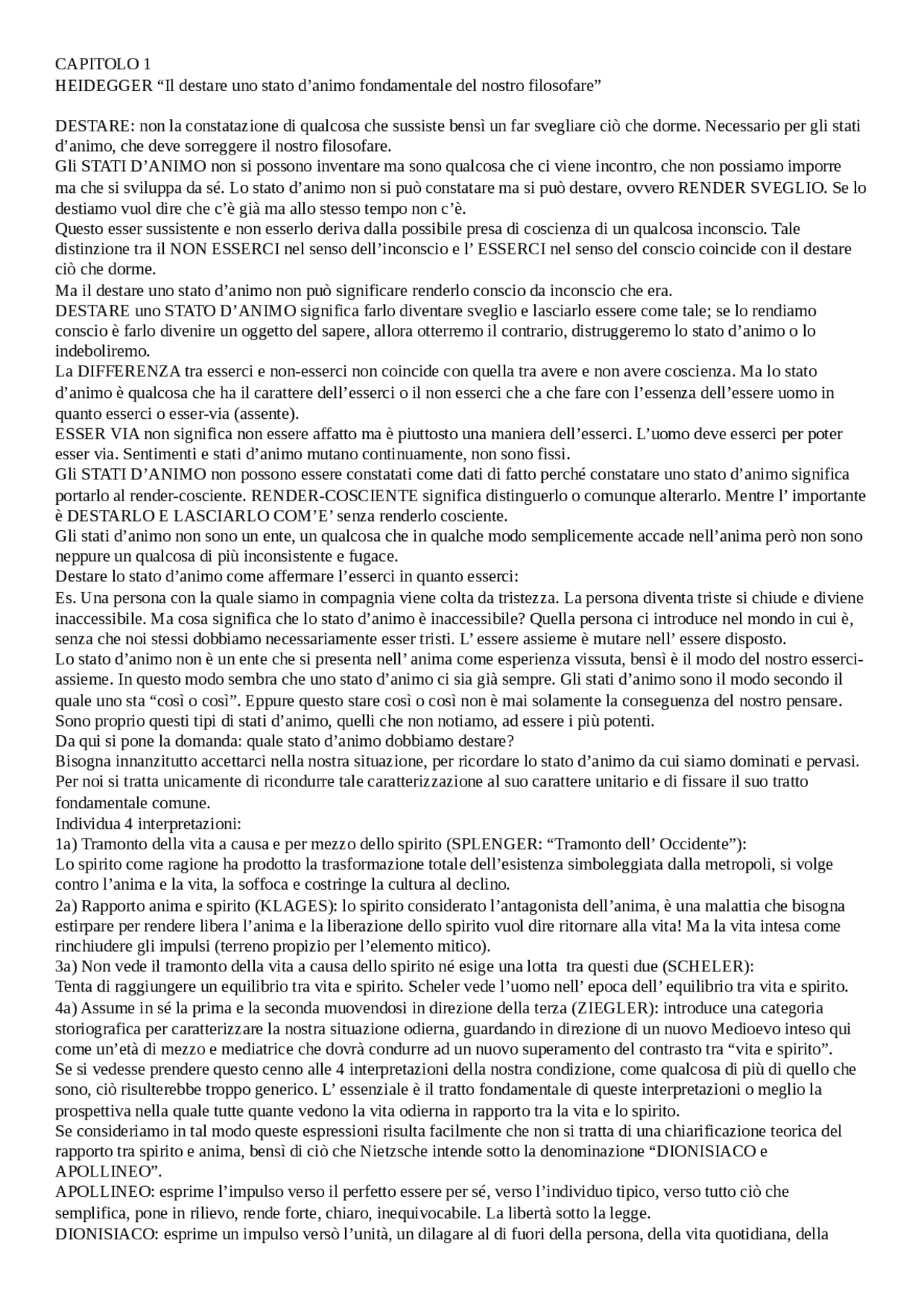 Heidegger Concetti Estetici Dispense Di Estetica Docsity