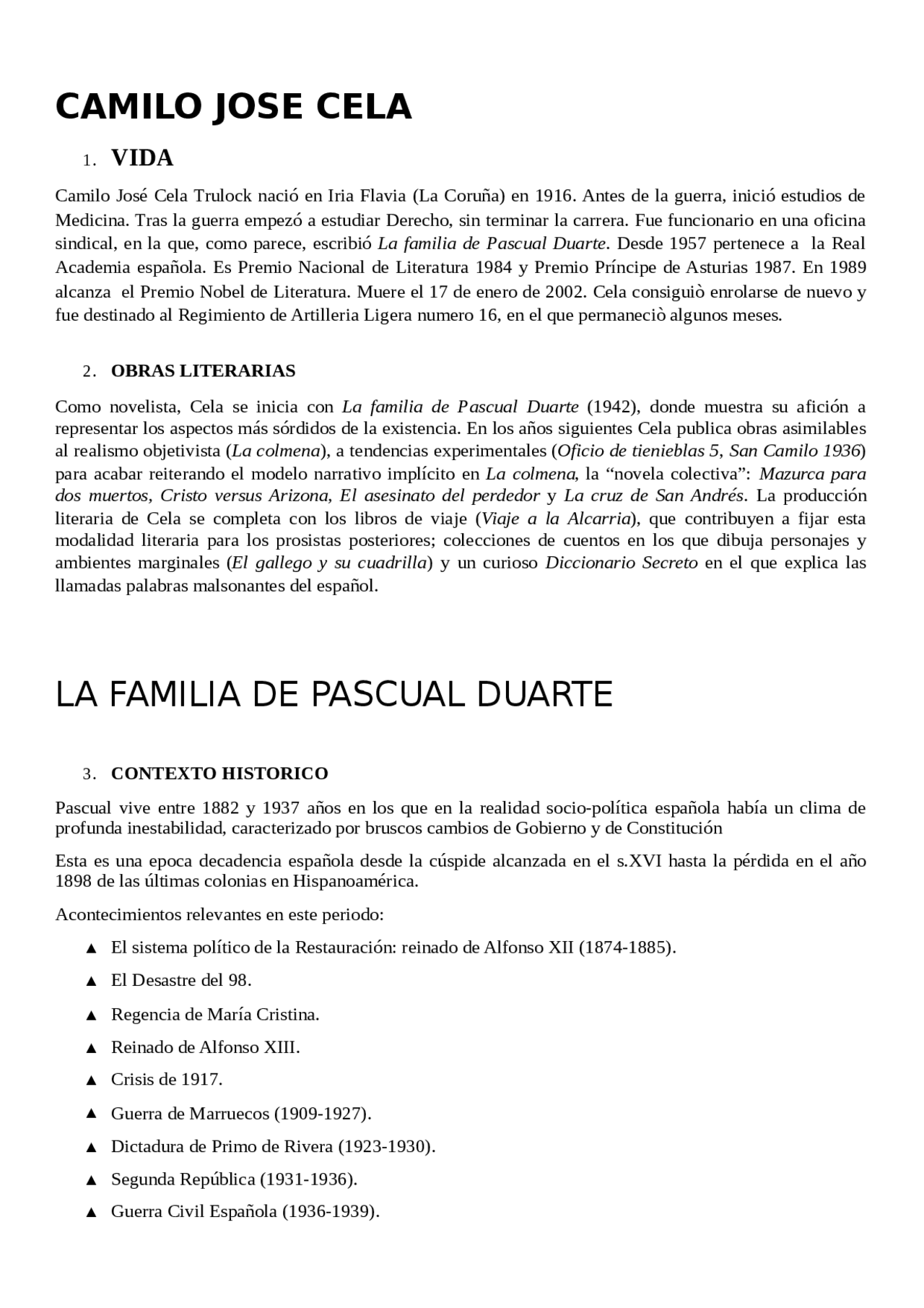 Analisi Pascual Duarte Docsity