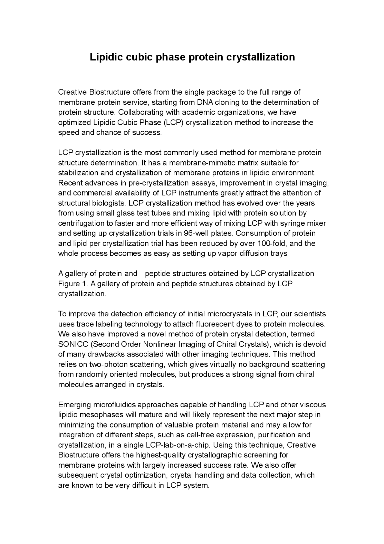 Lipidic cubic phase protein crystallization - Docsity