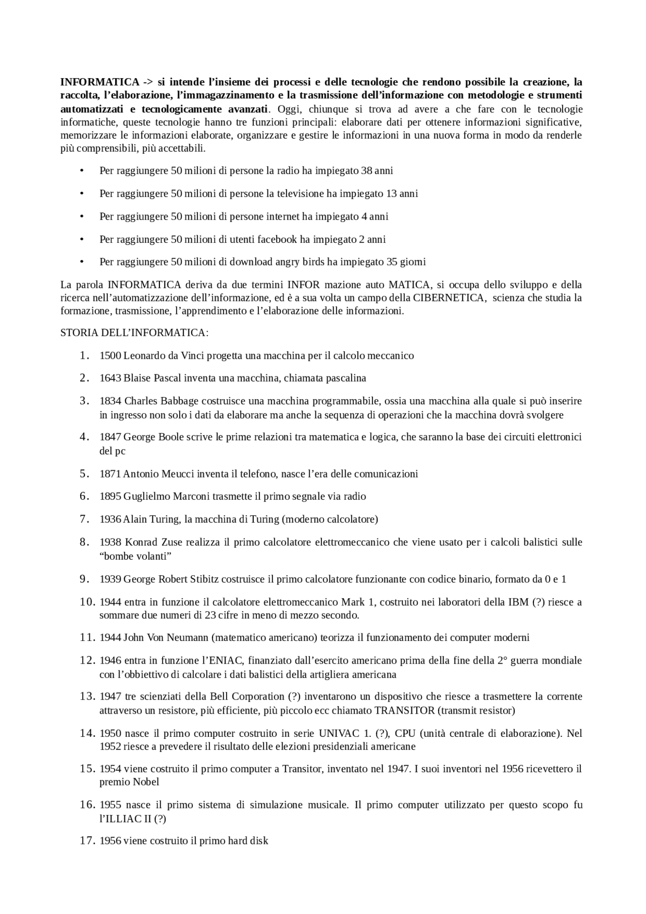 Informatica Generale Scienze Delleducazione Docsity