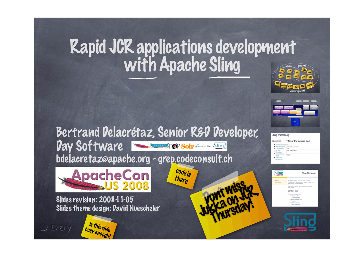 Rapid Jcr Applications Development With Apache Sling Lecture Notes Programming Methodologies 
