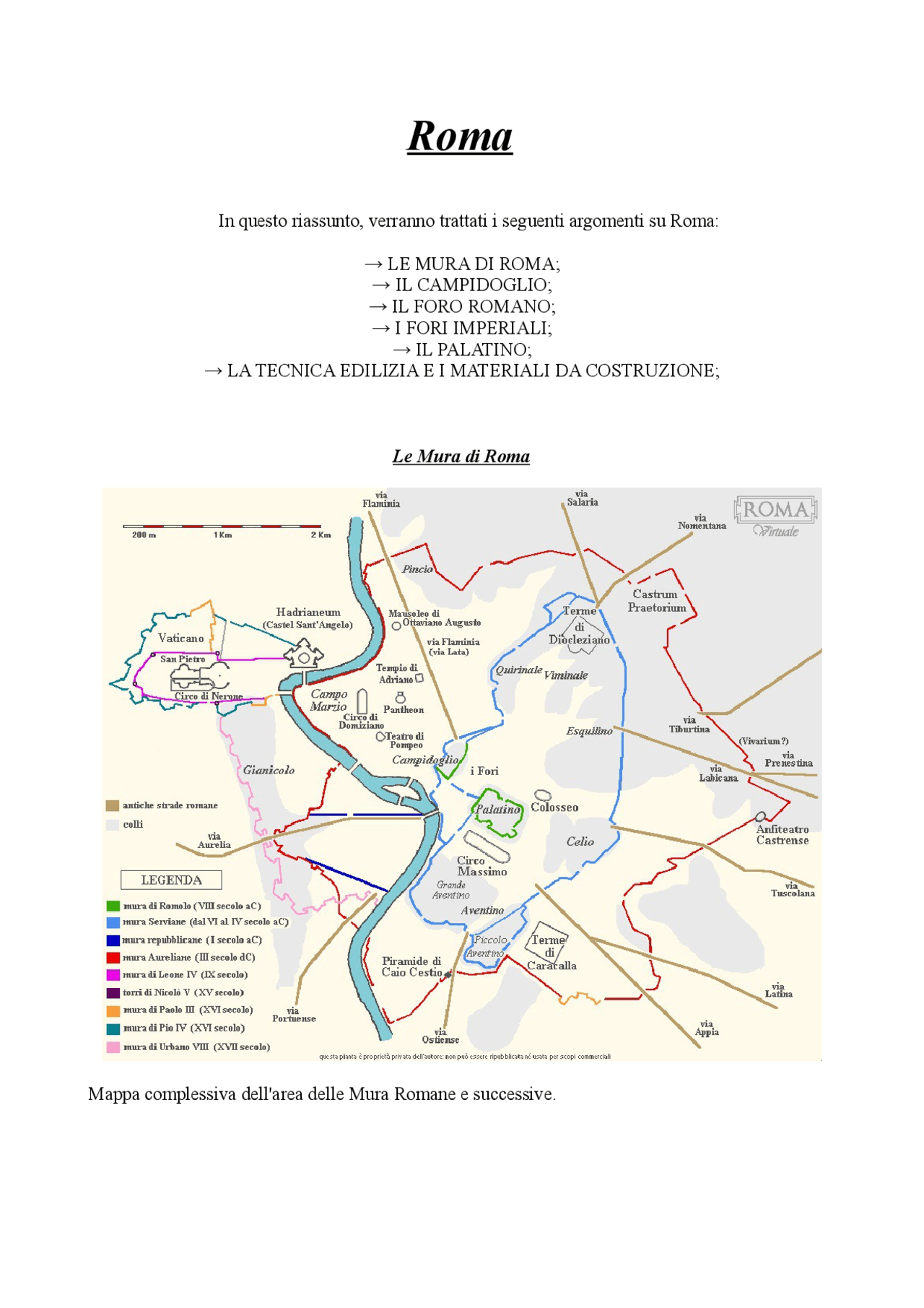 La topografia di Roma - Docsity