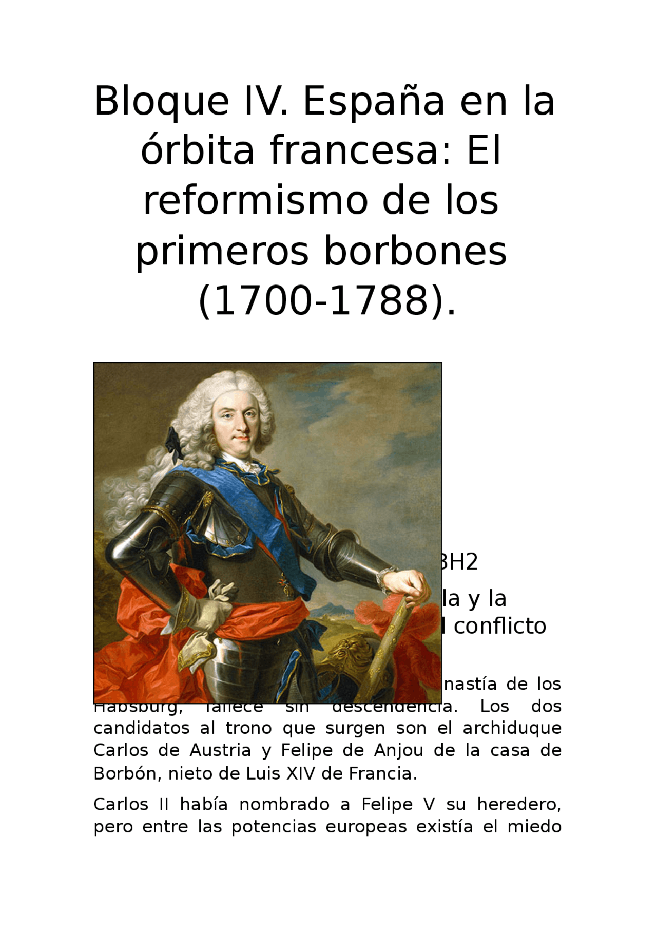 Bloque Iv Historia De España 2º Bach Docsity