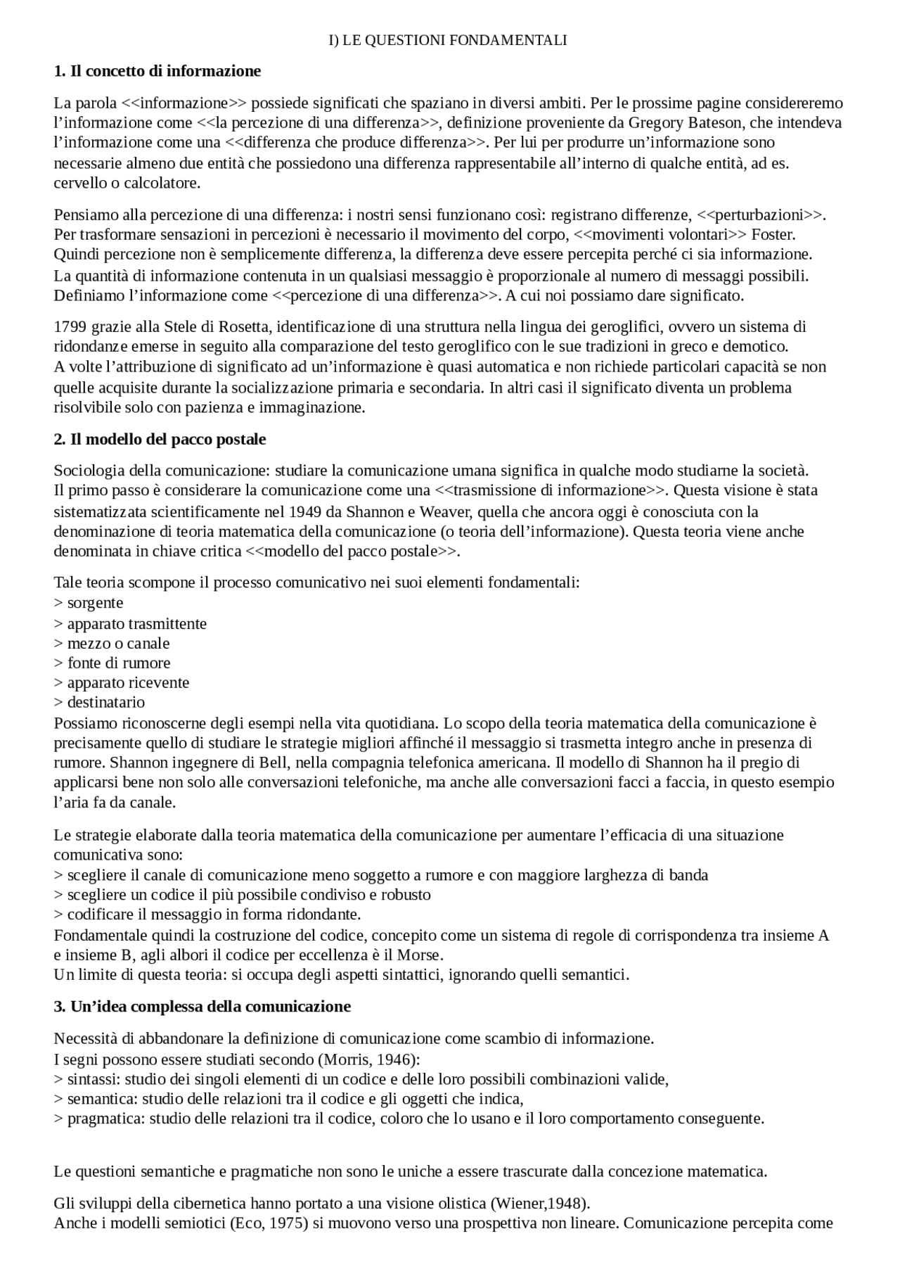 Riassunto Sociologia Della Comunicazione Paccagnella Docsity