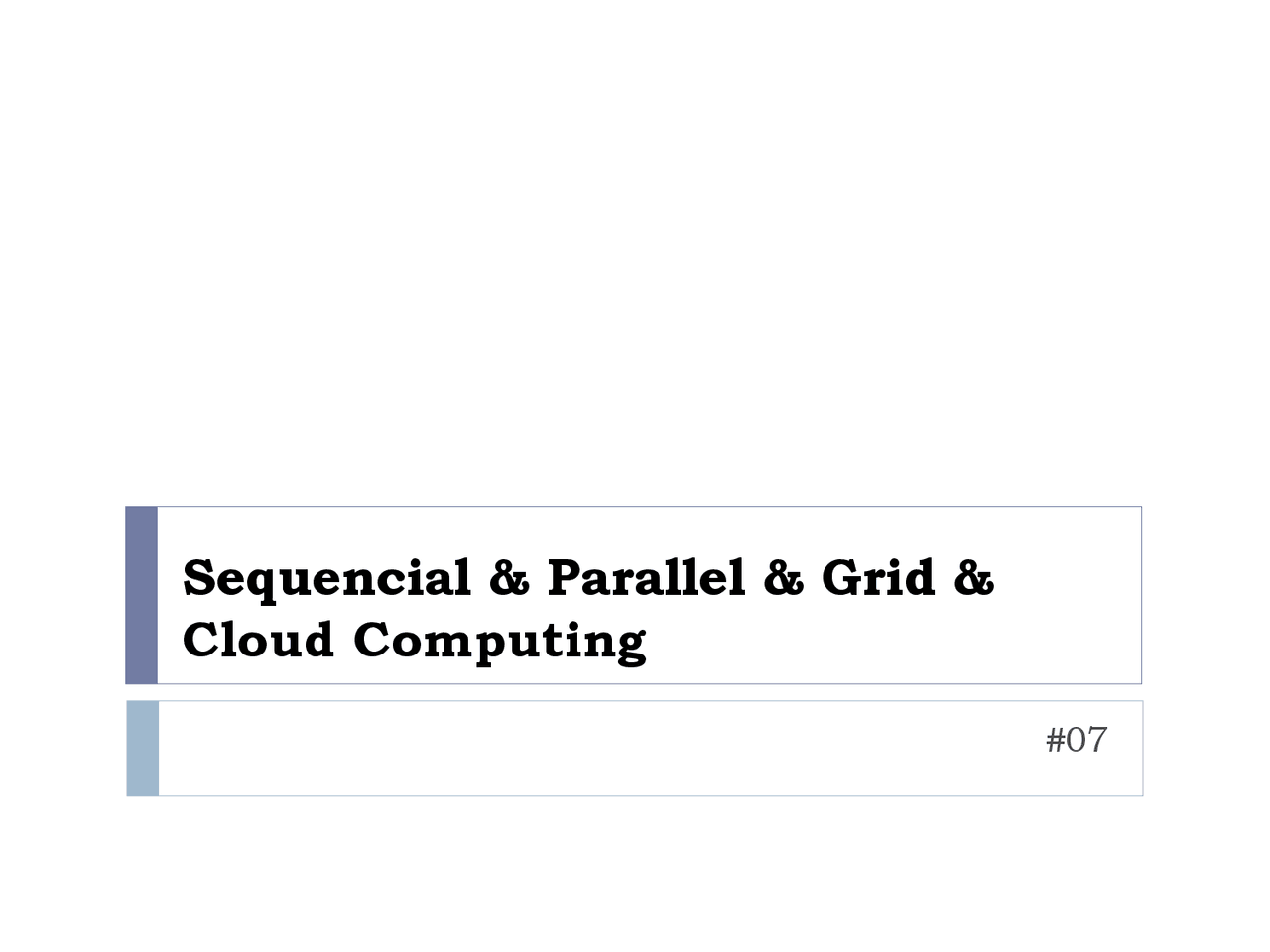Parallel Grid the part of Computer Science - Docsity