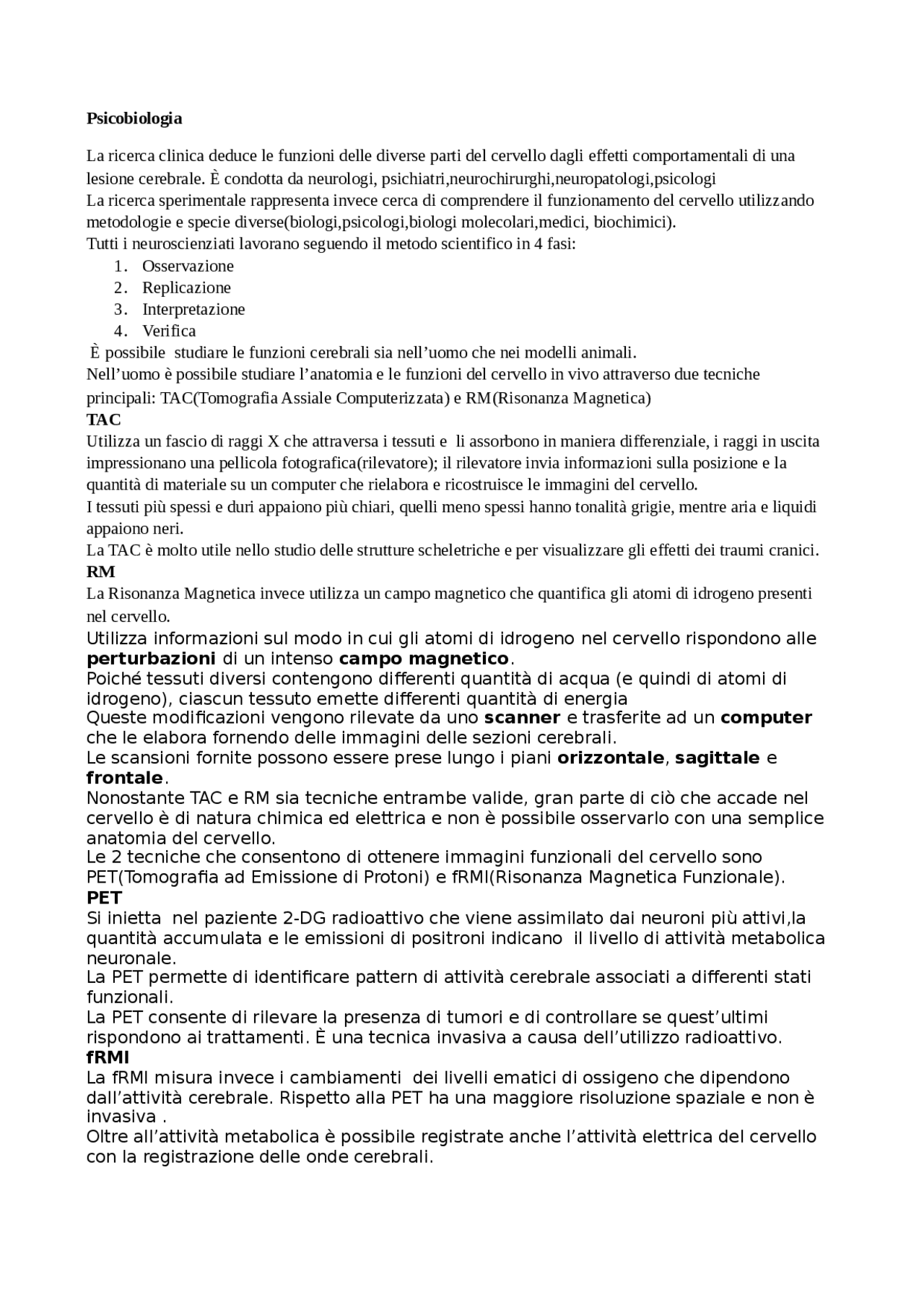 Psicobiologia Riassunti Docsity