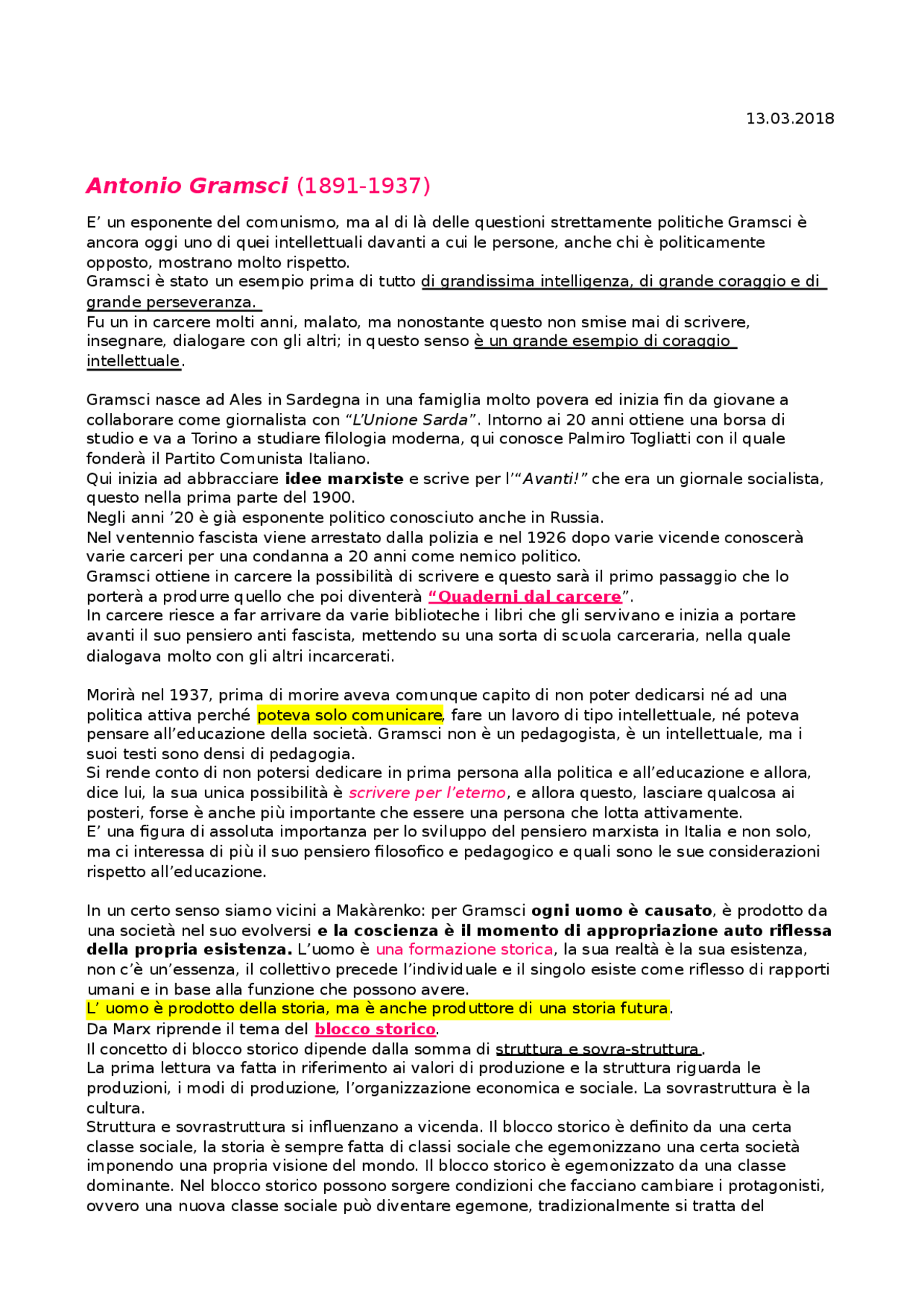 Antonio Gramsci Profili Delleducazione Docsity