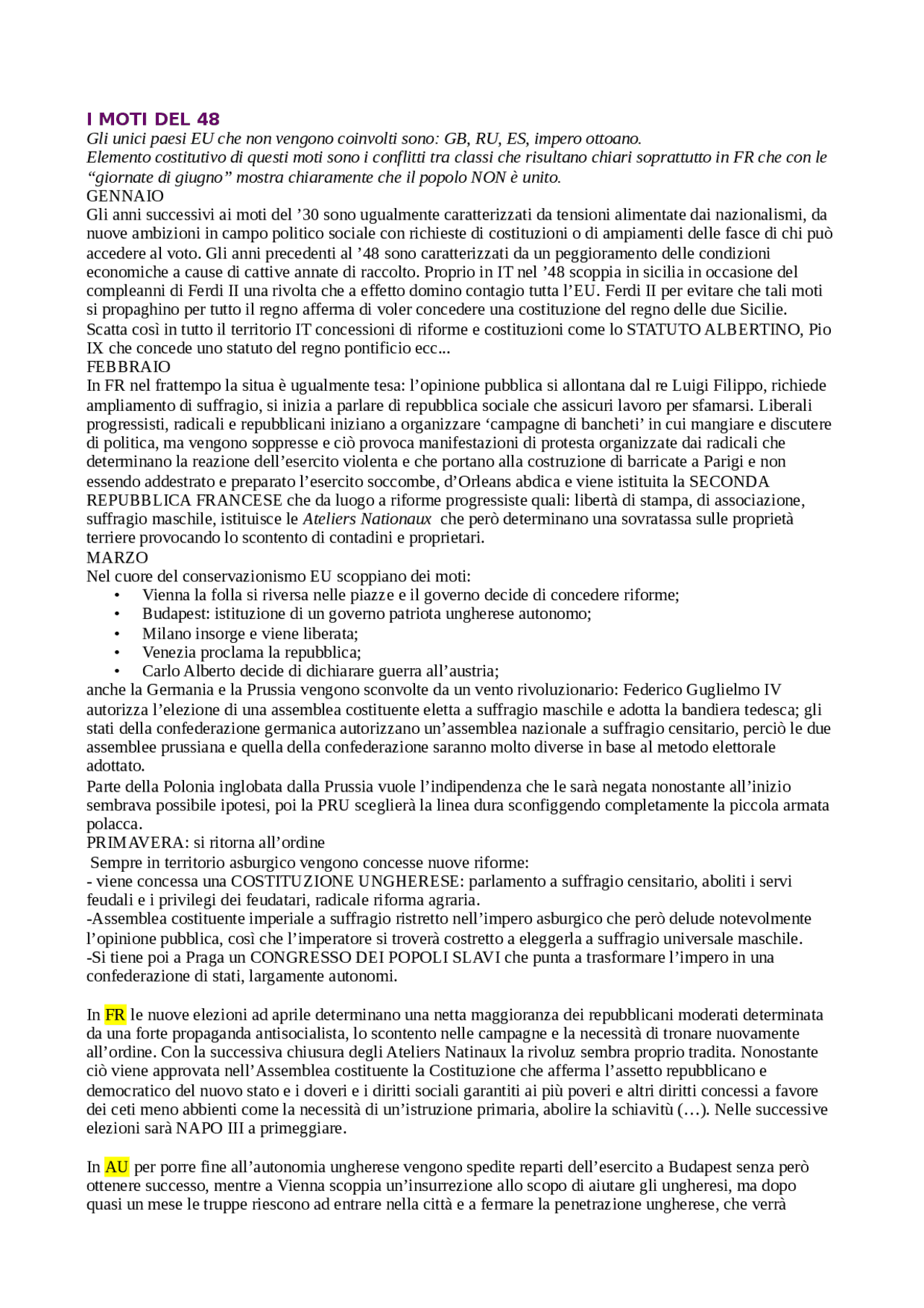 Storia Contemporanea Docsity