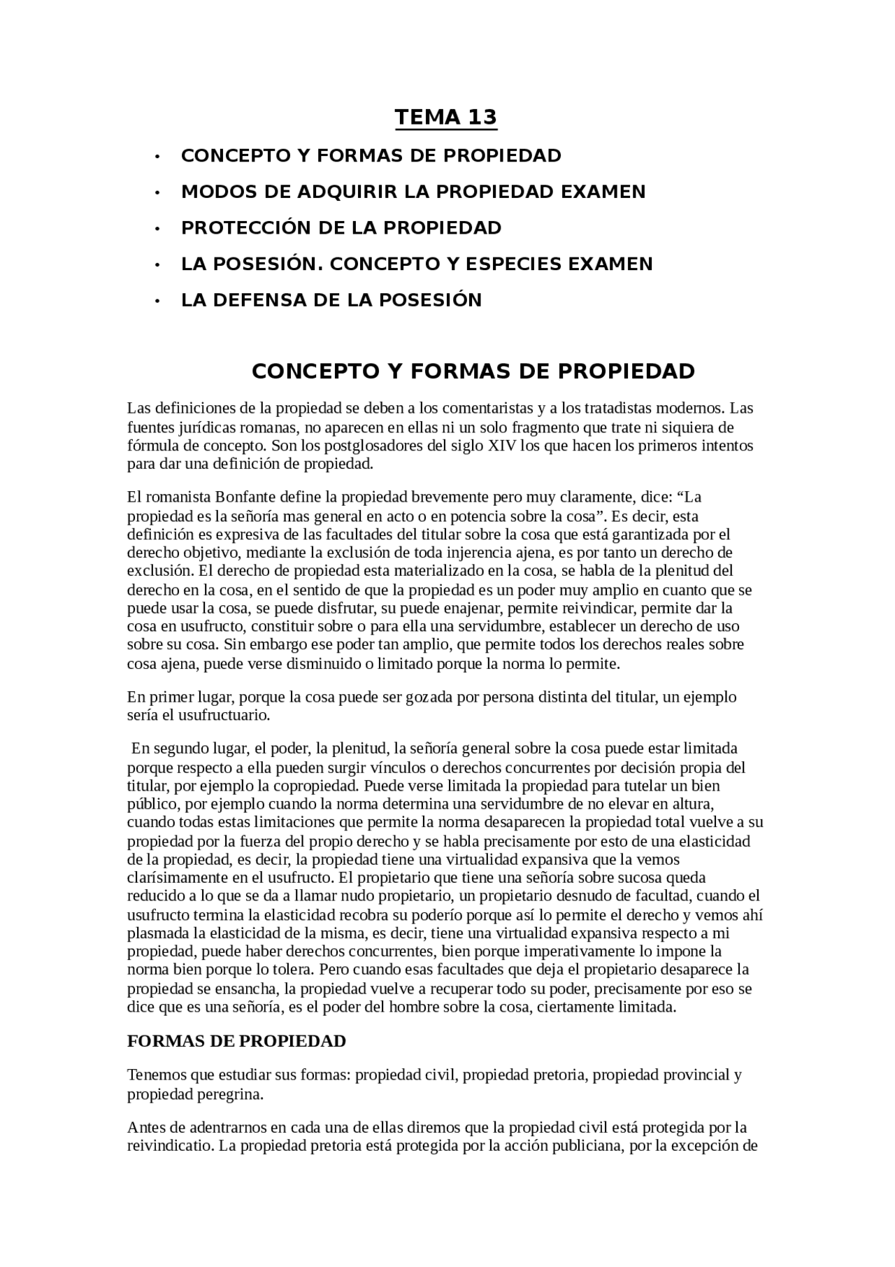 Concepto y formas de propiedad - Docsity