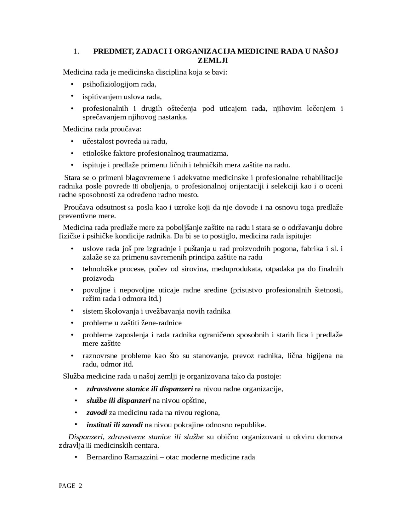 Medicina rada skripta | Rezime' predlog Preventivna medicina - Docsity