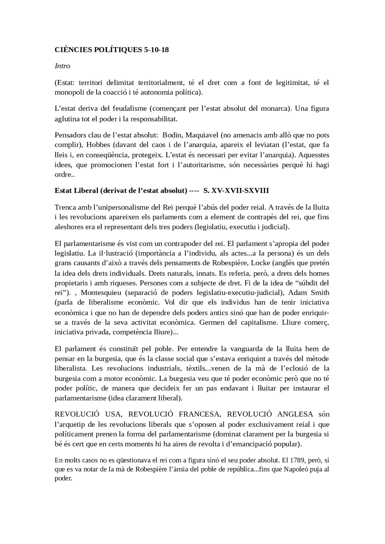 Introducció A La Ciència Política Docsity